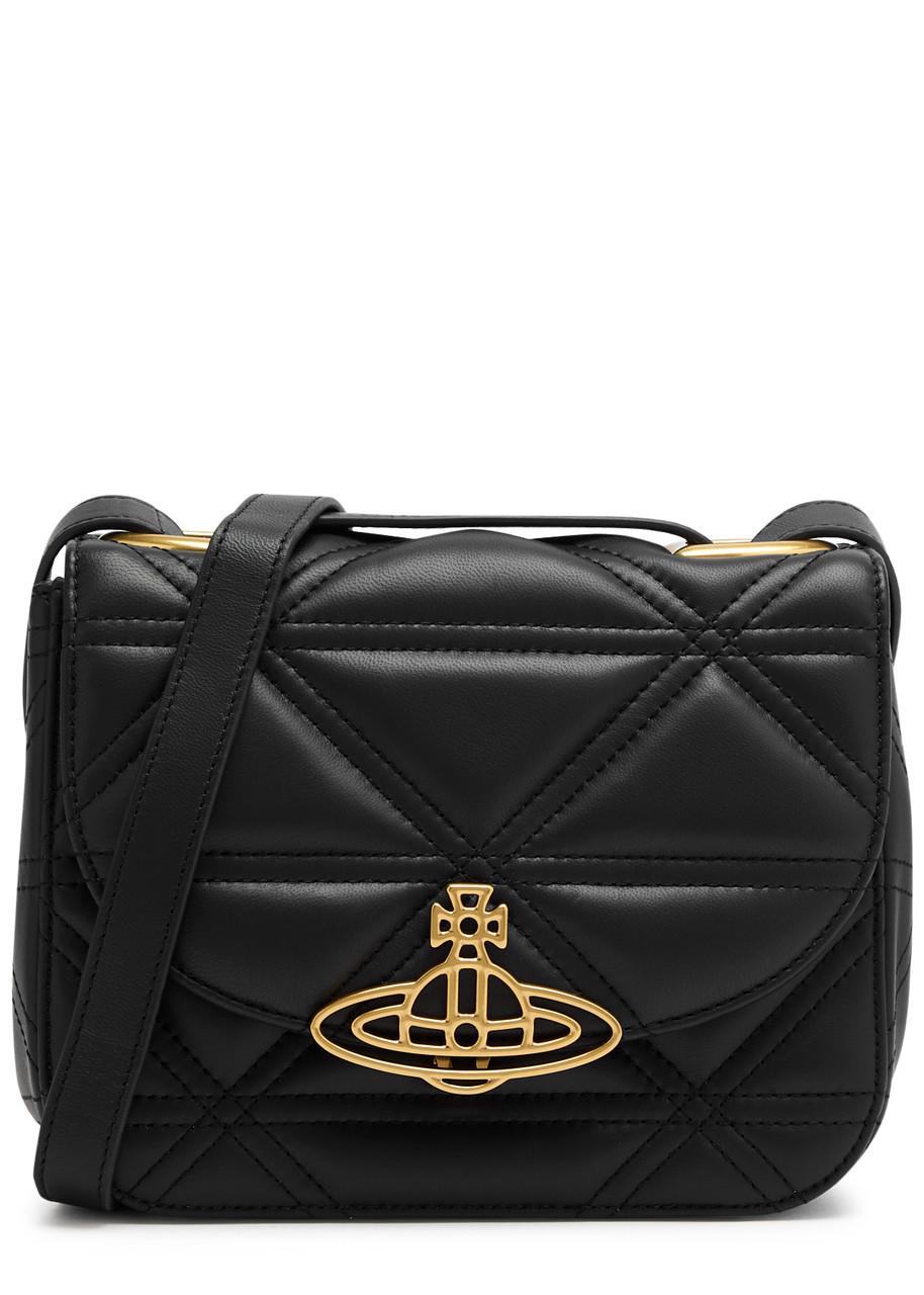 Vivienne Westwood Linda Quilted Leather Cross-Body Bag in Black | Lyst