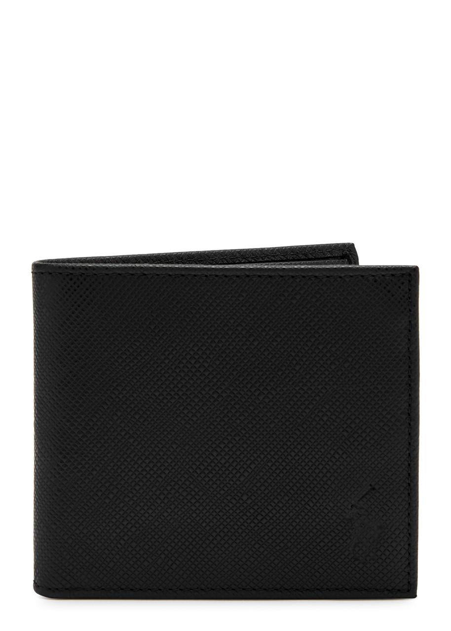 Polo Ralph Lauren Logo Saffiano Leather Wallet in Black for Men | Lyst