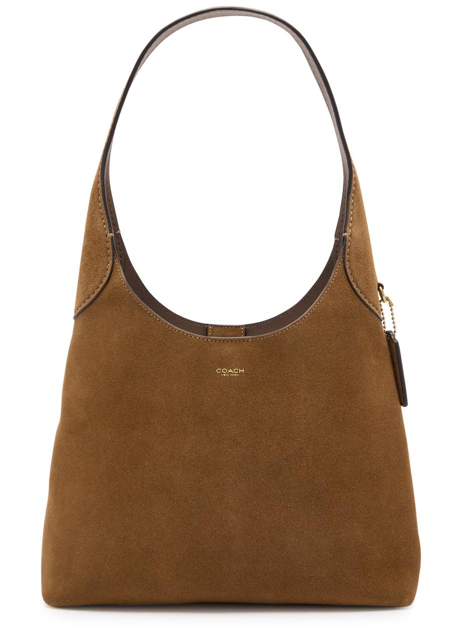 COACH Brooklyn 28 Suede Shoulder Bag in Brown | Lyst