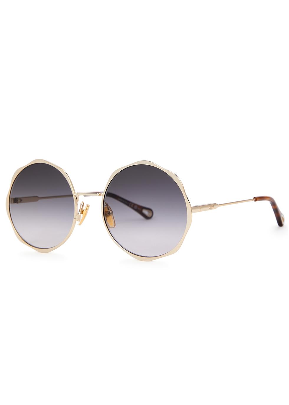 Chloé Honore Oversized Round Frame Sunglasses In Metallic Lyst Uk
