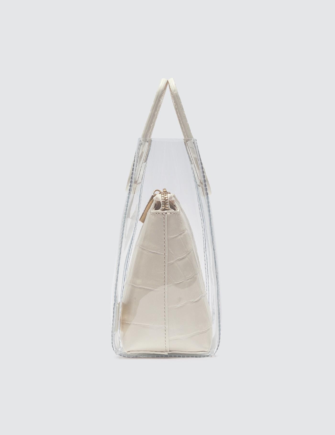 White Croc Embossed Handbag | Paul Smith