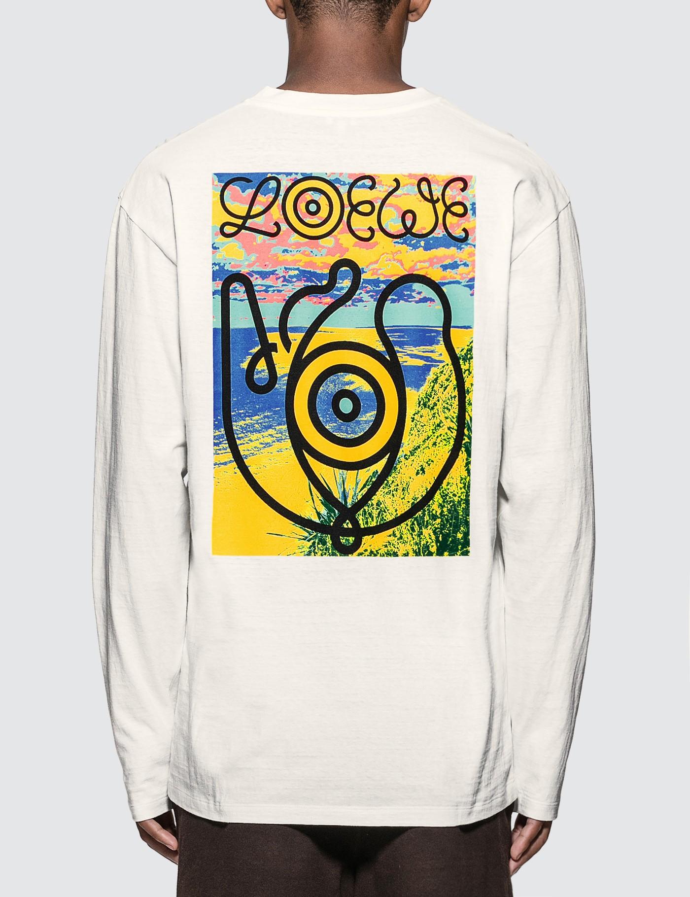 Loewe Cotton Eln Eye Long Sleeve T-shirt in White for Men - Lyst