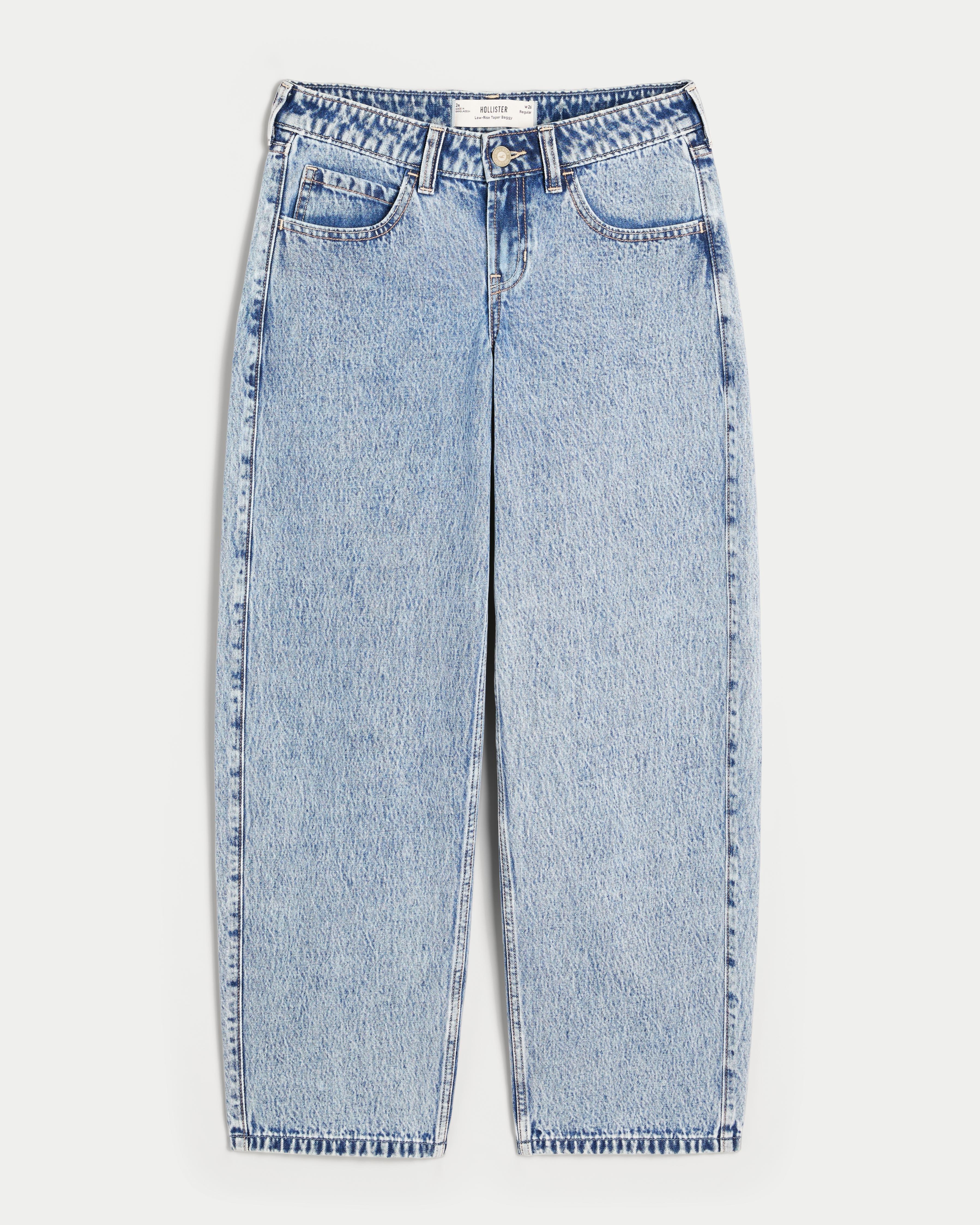 Hollister Low rise Light Wash Tapered Baggy Jeans in Blue Lyst UK