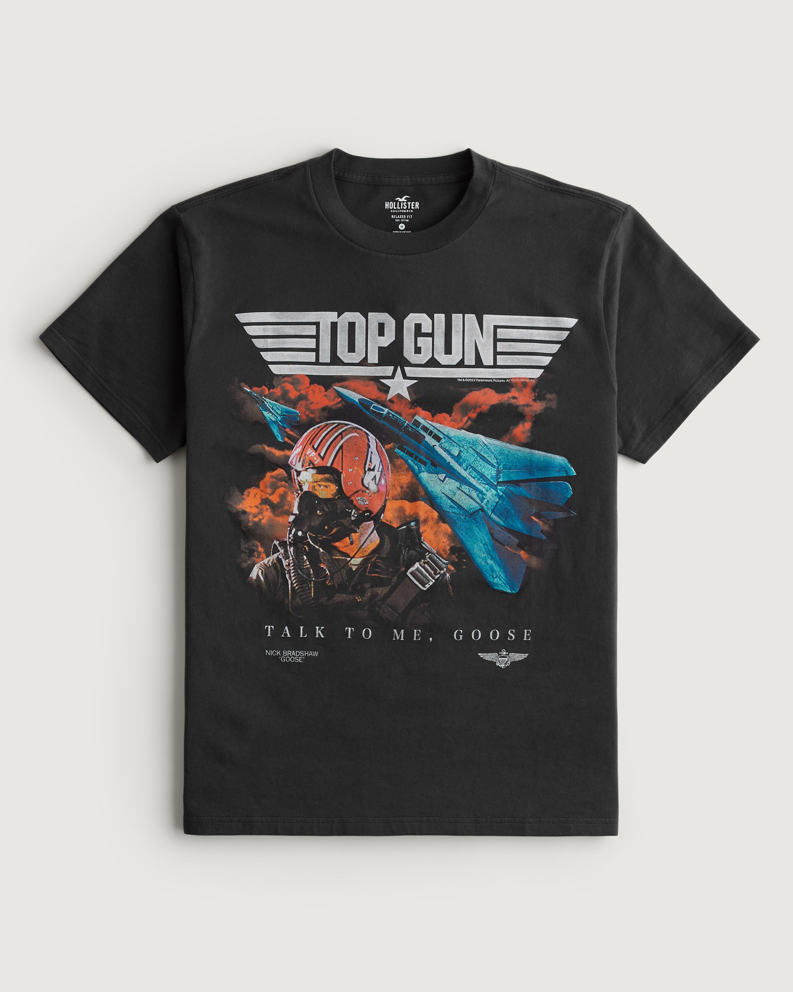 Hollister Relaxed Top Gun Graphic Tee in Black for Men | Lyst UK