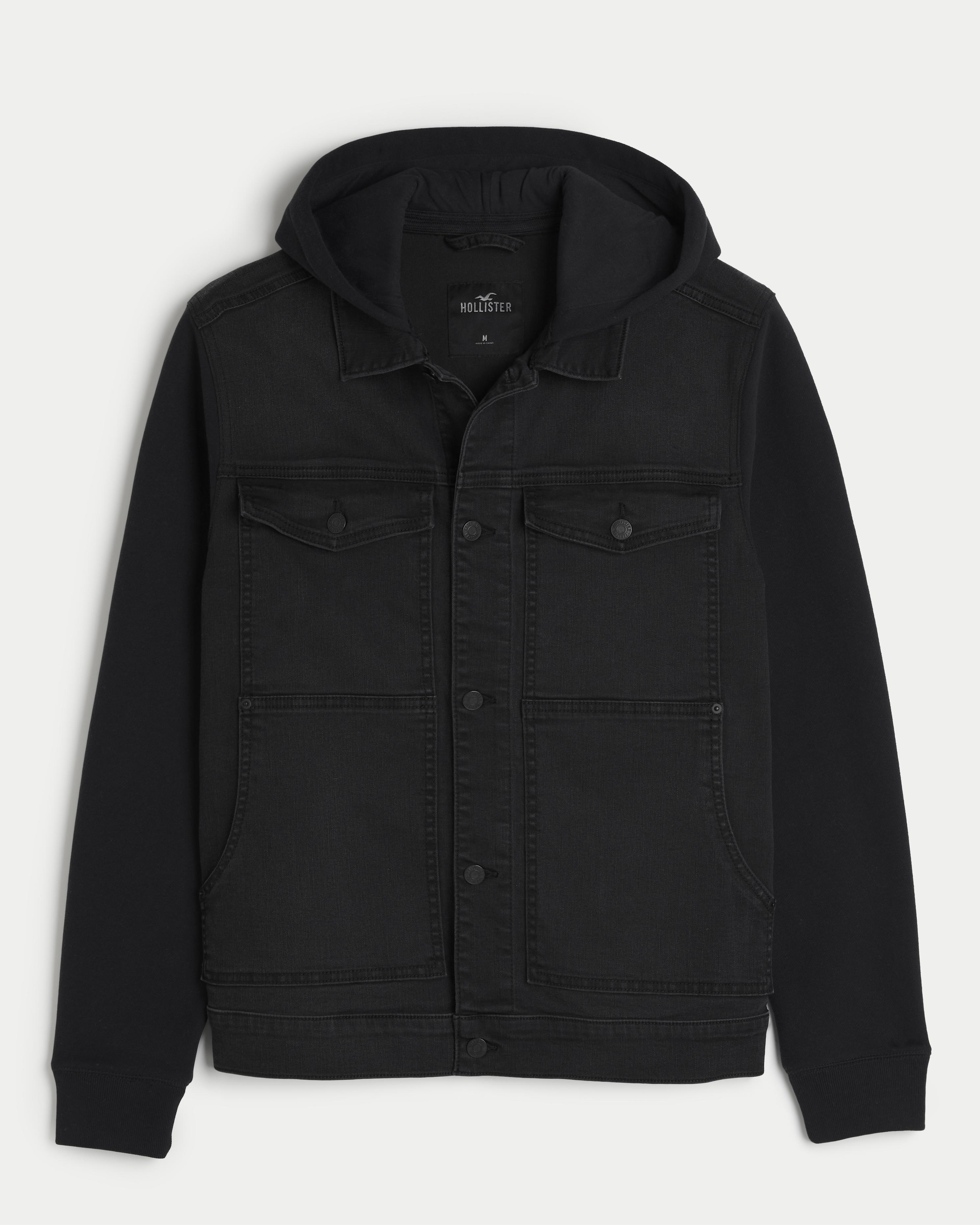 Hollister denim jacket black store