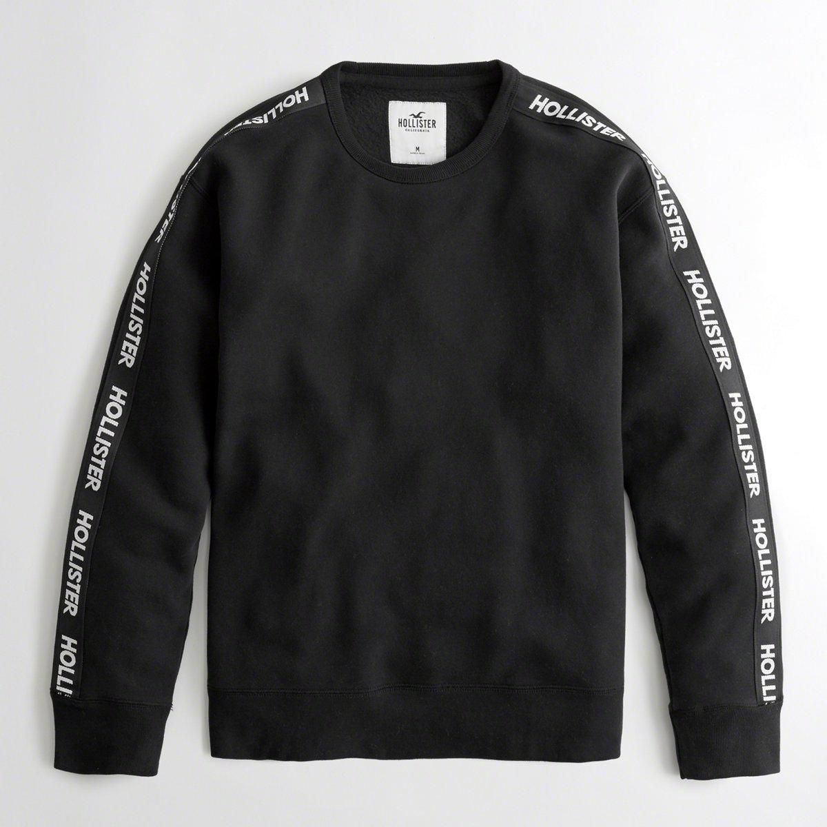 Logo tape crewneck sweatshirt hollister store
