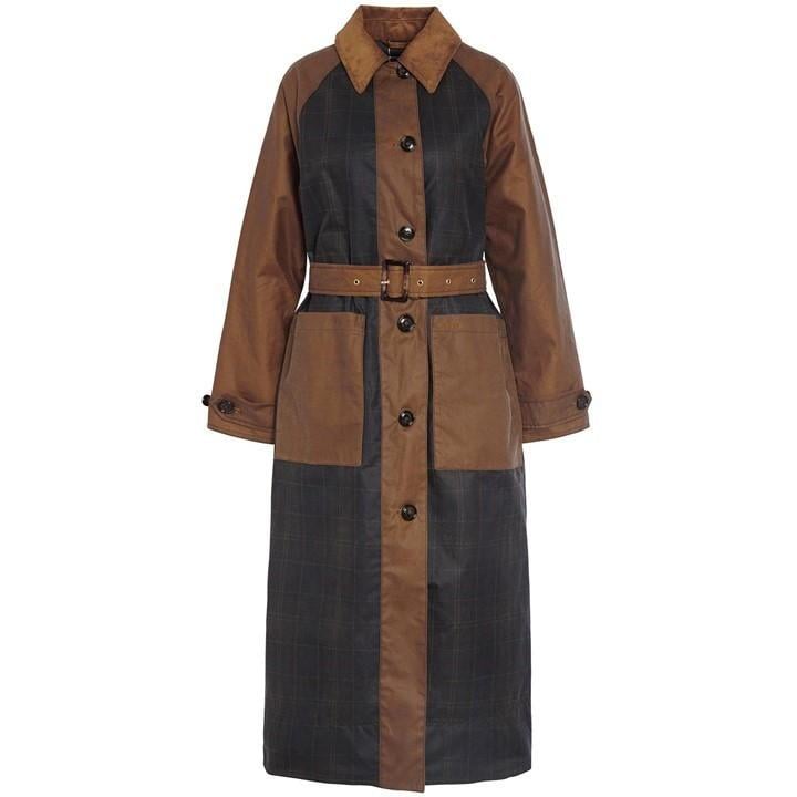 Barbour Everly Wax Trench Coat in Brown | Lyst UK