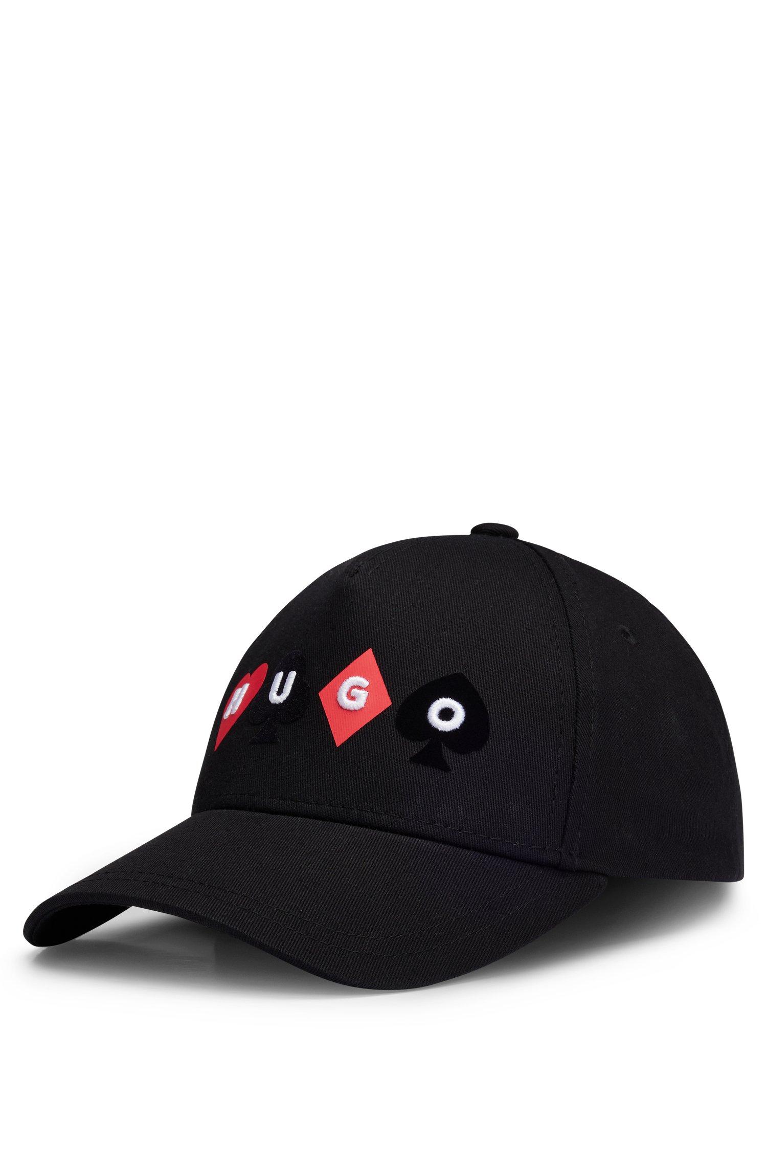 HUGO Cotton-twill Cap With Playing-card Logo in Black for Men | Lyst UK