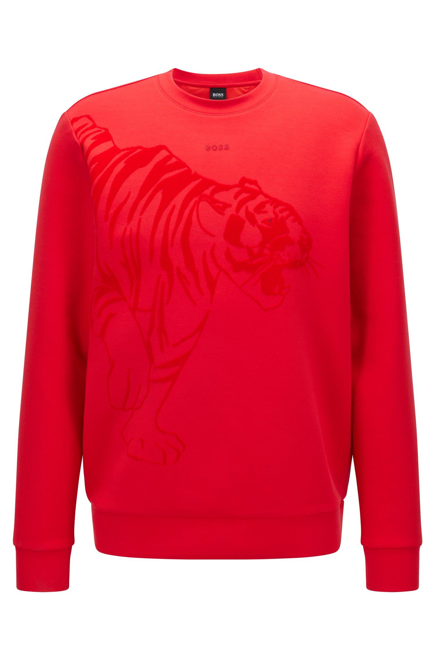 BOSS by HUGO BOSS Relaxed-fit Jersey Sweatshirt With Flock-print Tiger ...