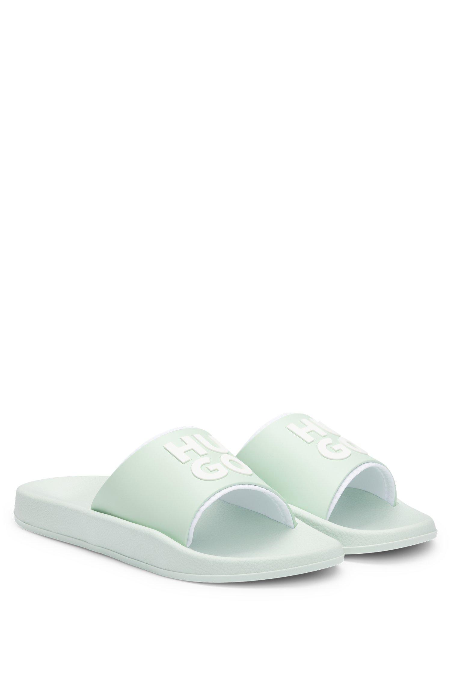 HUGO Slides With Logo-branded Straps in Green for Men | Lyst Canada