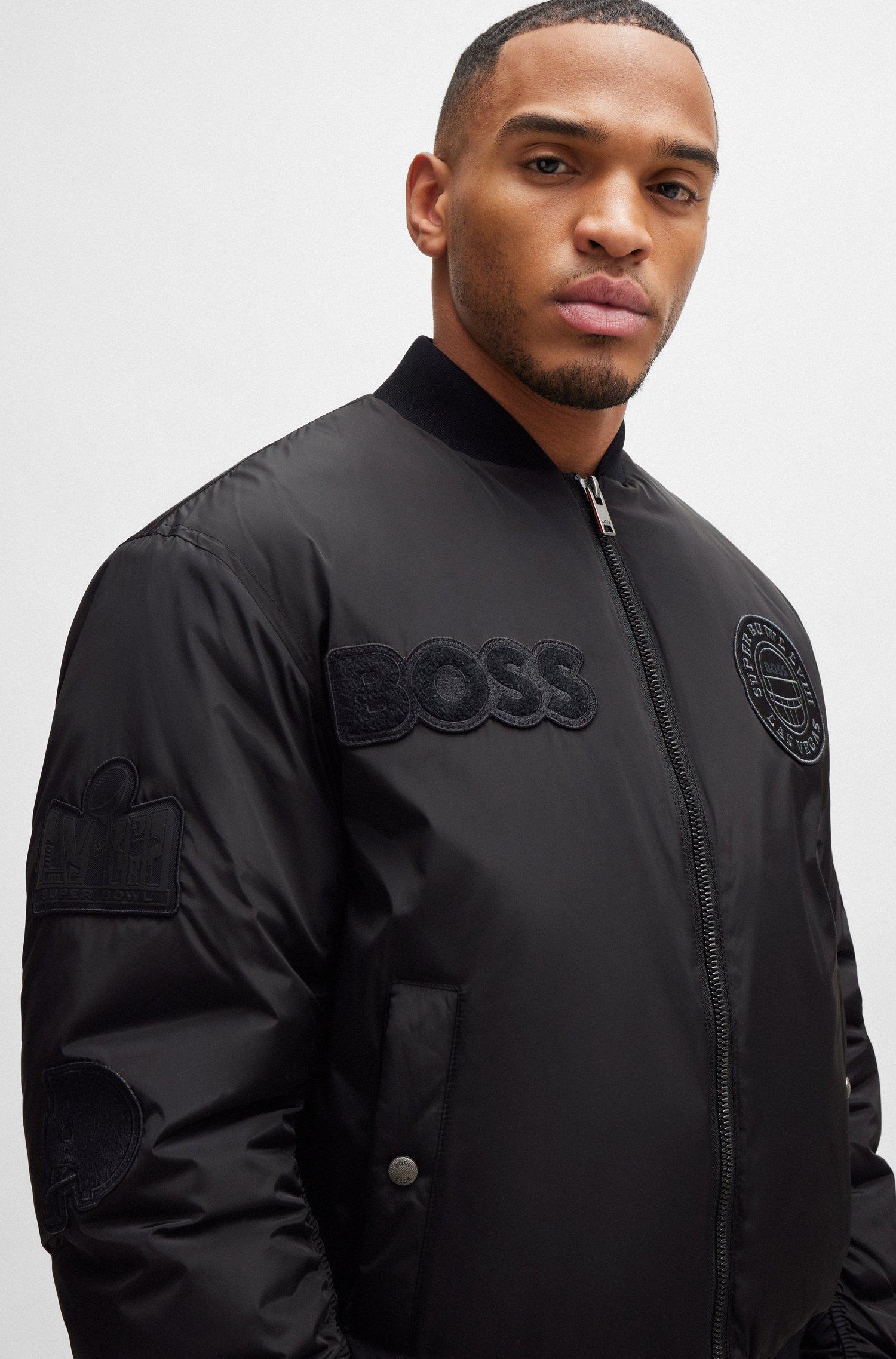 BOSS X Nfl Padded Bomber Jacket With Special Patches in Black for Men Lyst UK