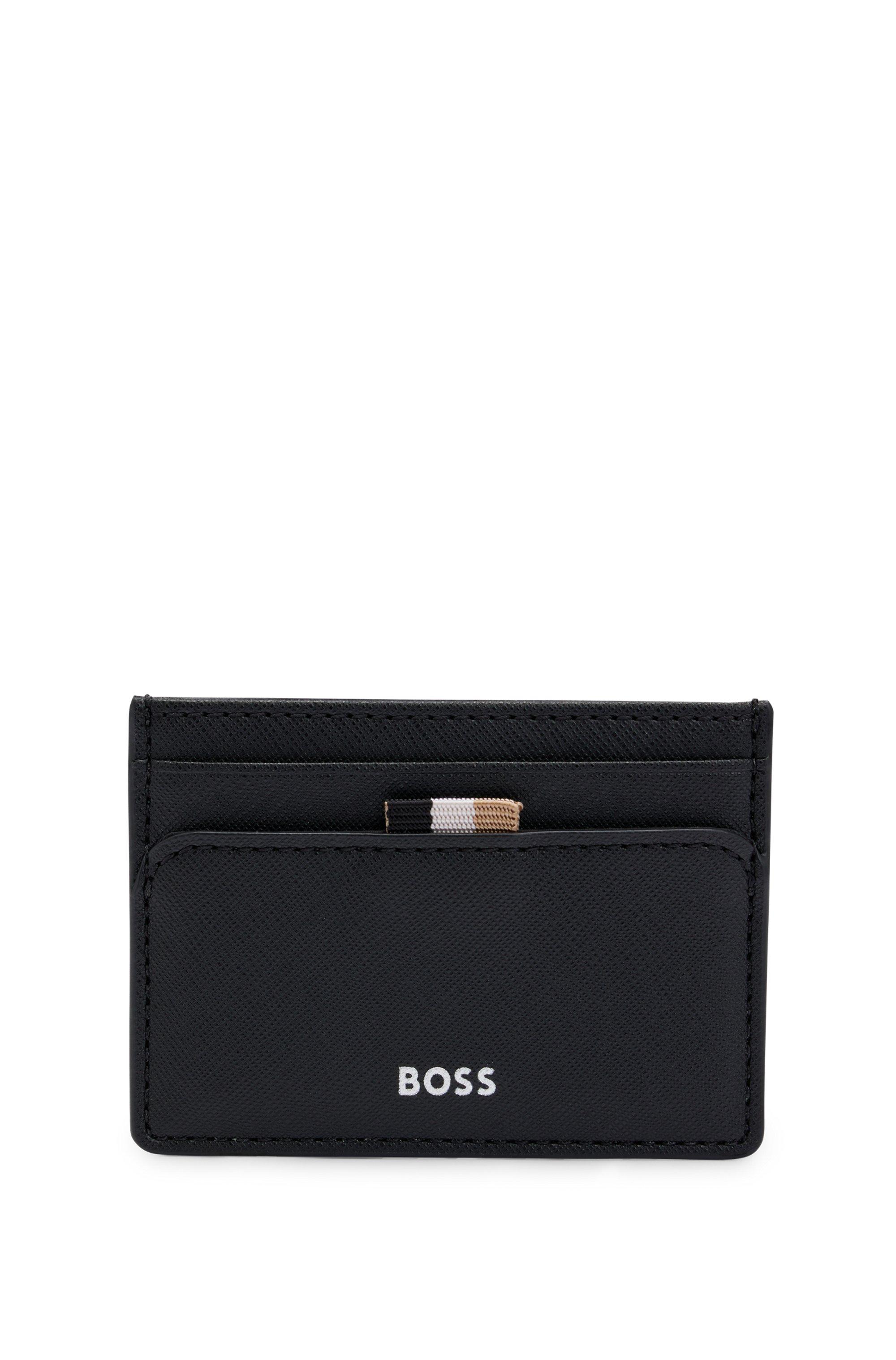 BOSS Card Holder With Signature Stripe And Logo Detail in Black for Men ...
