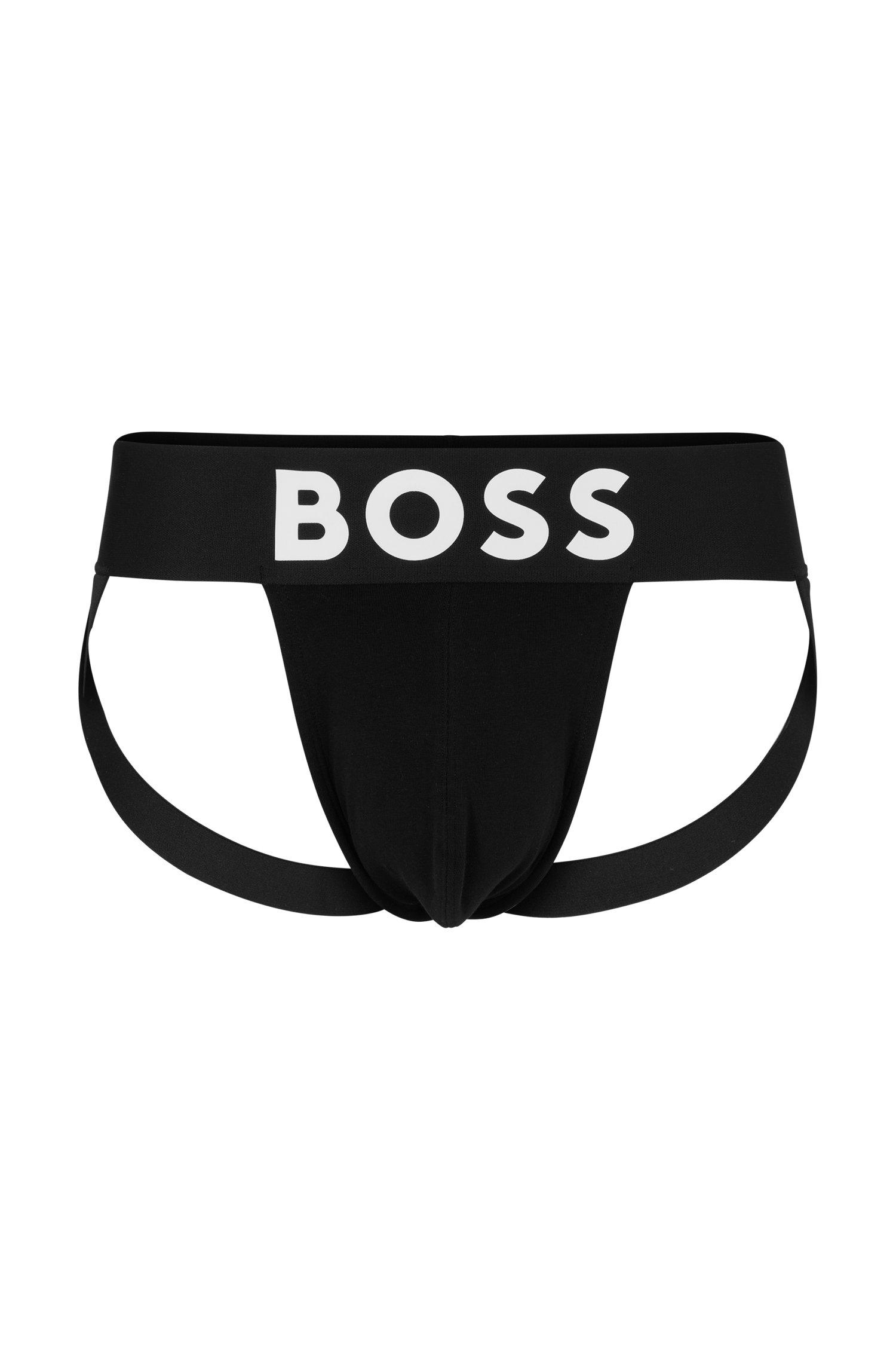 BOSS Stretch-cotton Jock Strap With Logo Waistband in Black for Men ...
