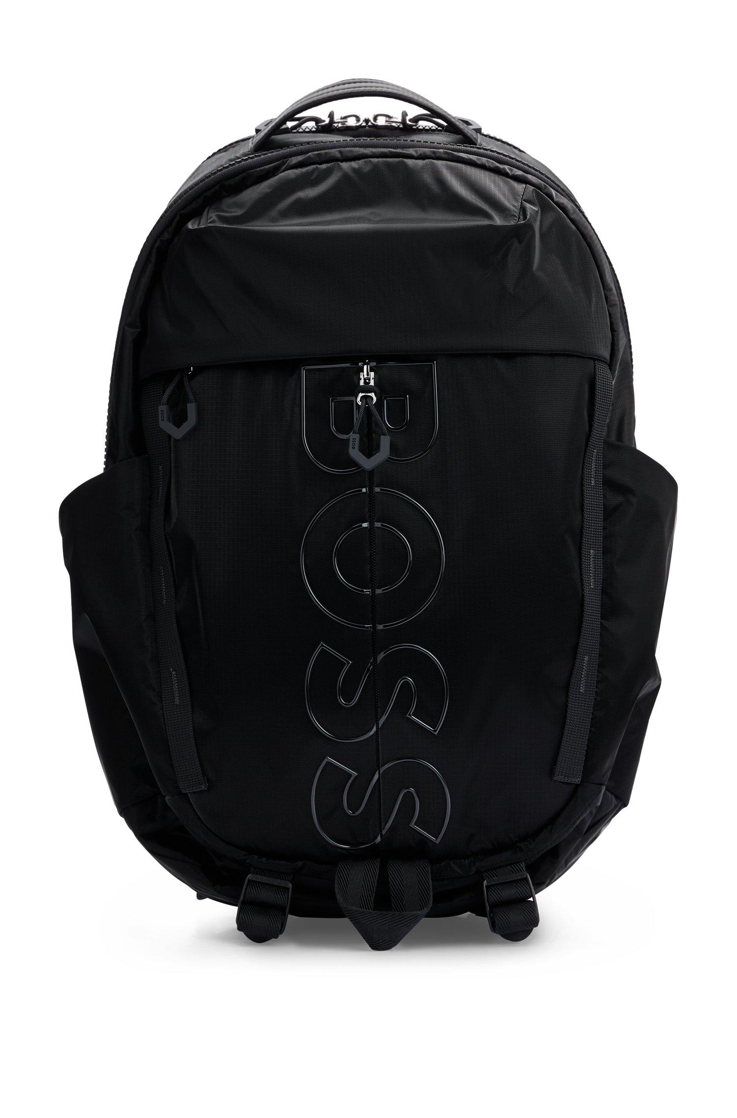 BOSS Coated-velour Multi-pocket Backpack With Outline Logo in Black for ...