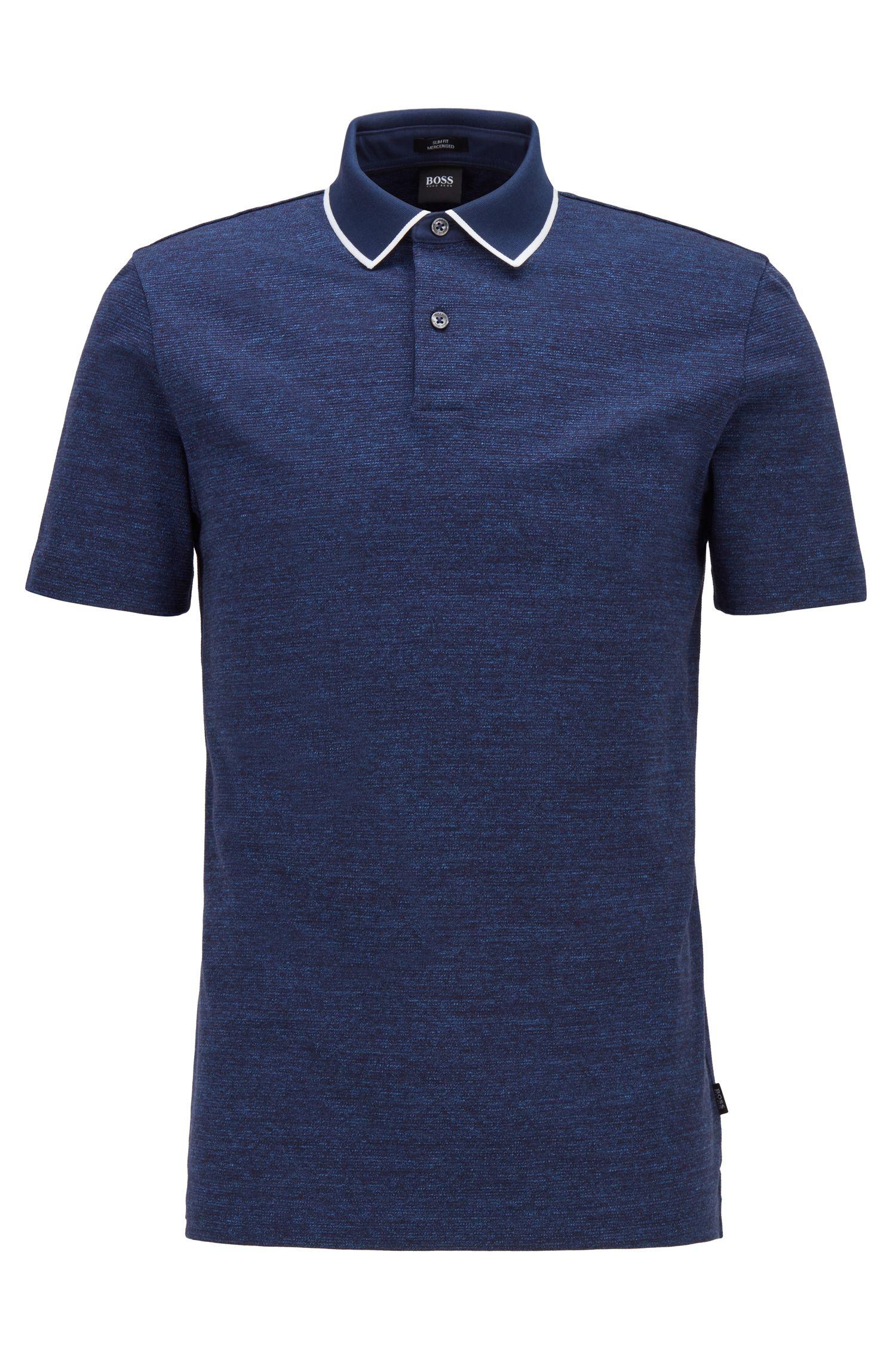 Boss By Hugo Boss Slim Fit Polo Shirt In Cotton With Heathered Stripes