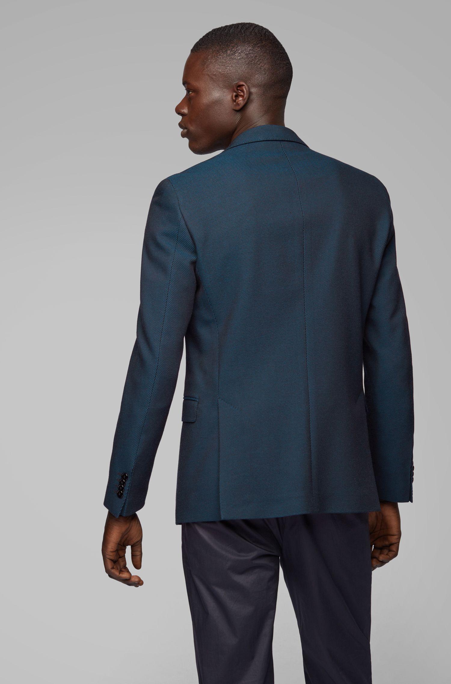 BOSS Extra-slim-fit Jacket In Structured Cotton And Wool in Blue for ... BOSS Extra-slim-fit Jacket In Structured Cotton And Wool in Blue for ...