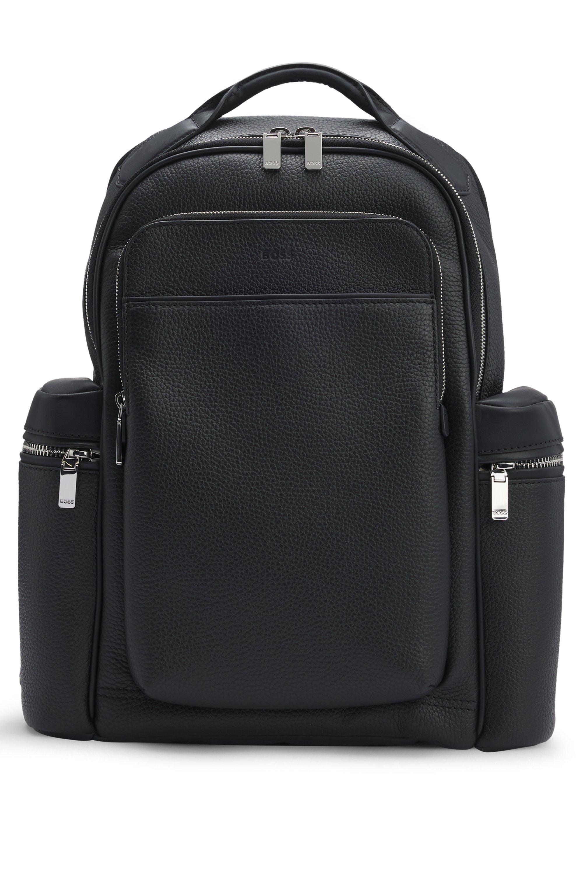 BOSS Multi-pocket Backpack In Italian Leather With Signature Trims in ...
