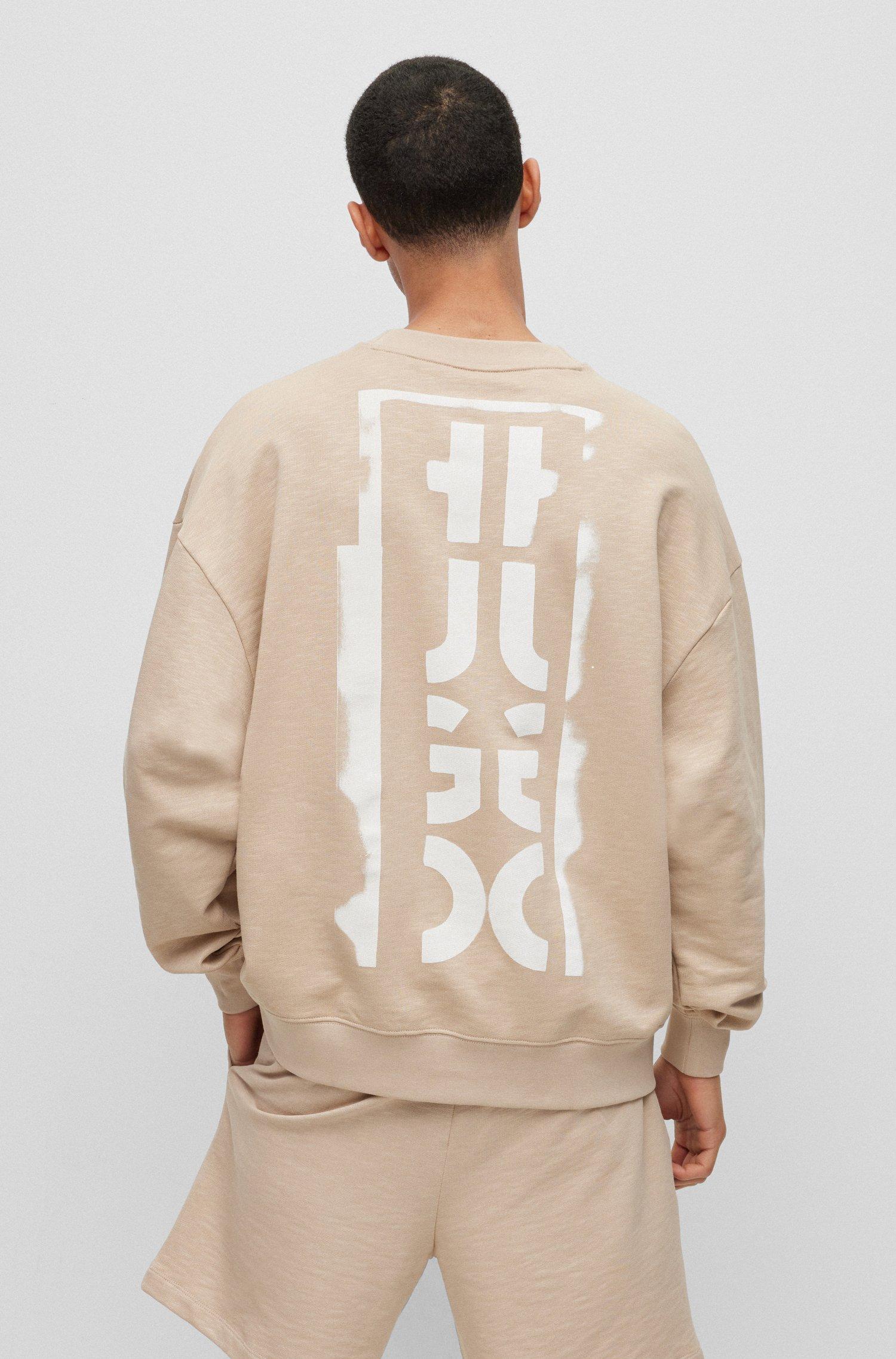 BOSS Oversized-fit Cotton-terry Sweatshirt With Graffiti-inspired Logos ...