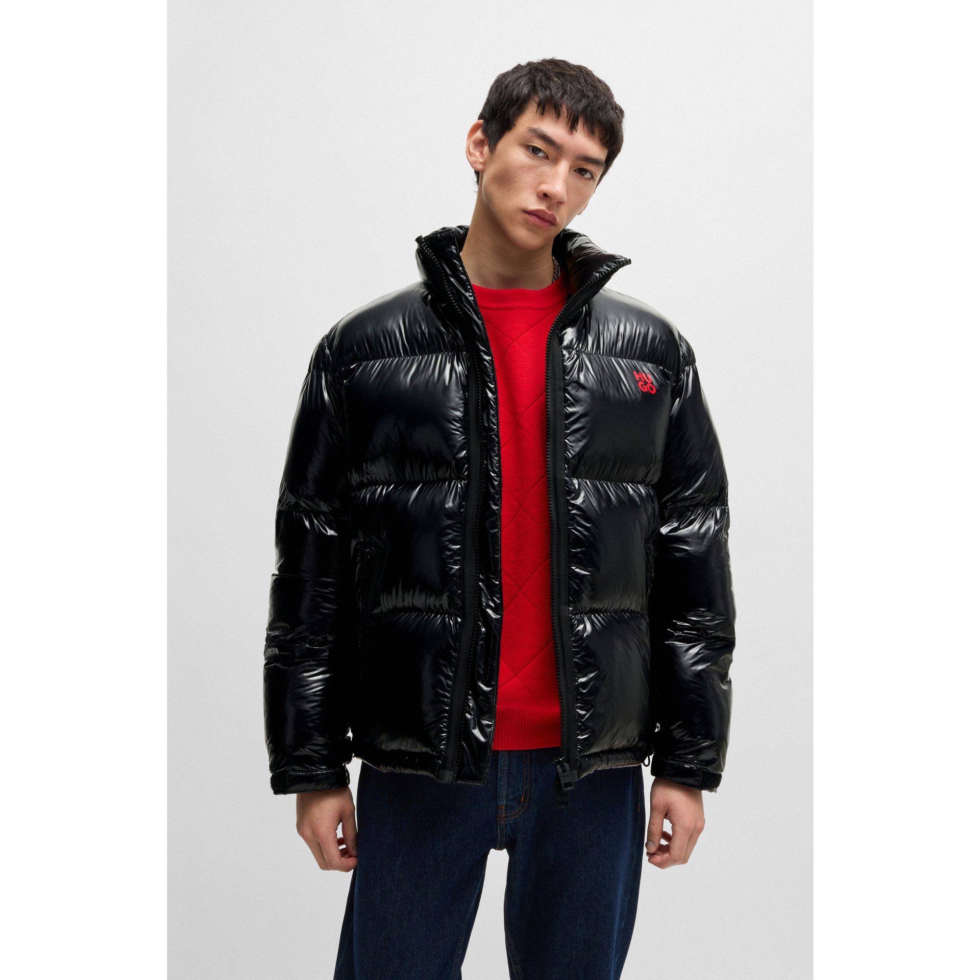HUGO Slim-Fit Water-Repellent Puffer Jacket in Black for Men | Lyst UK
