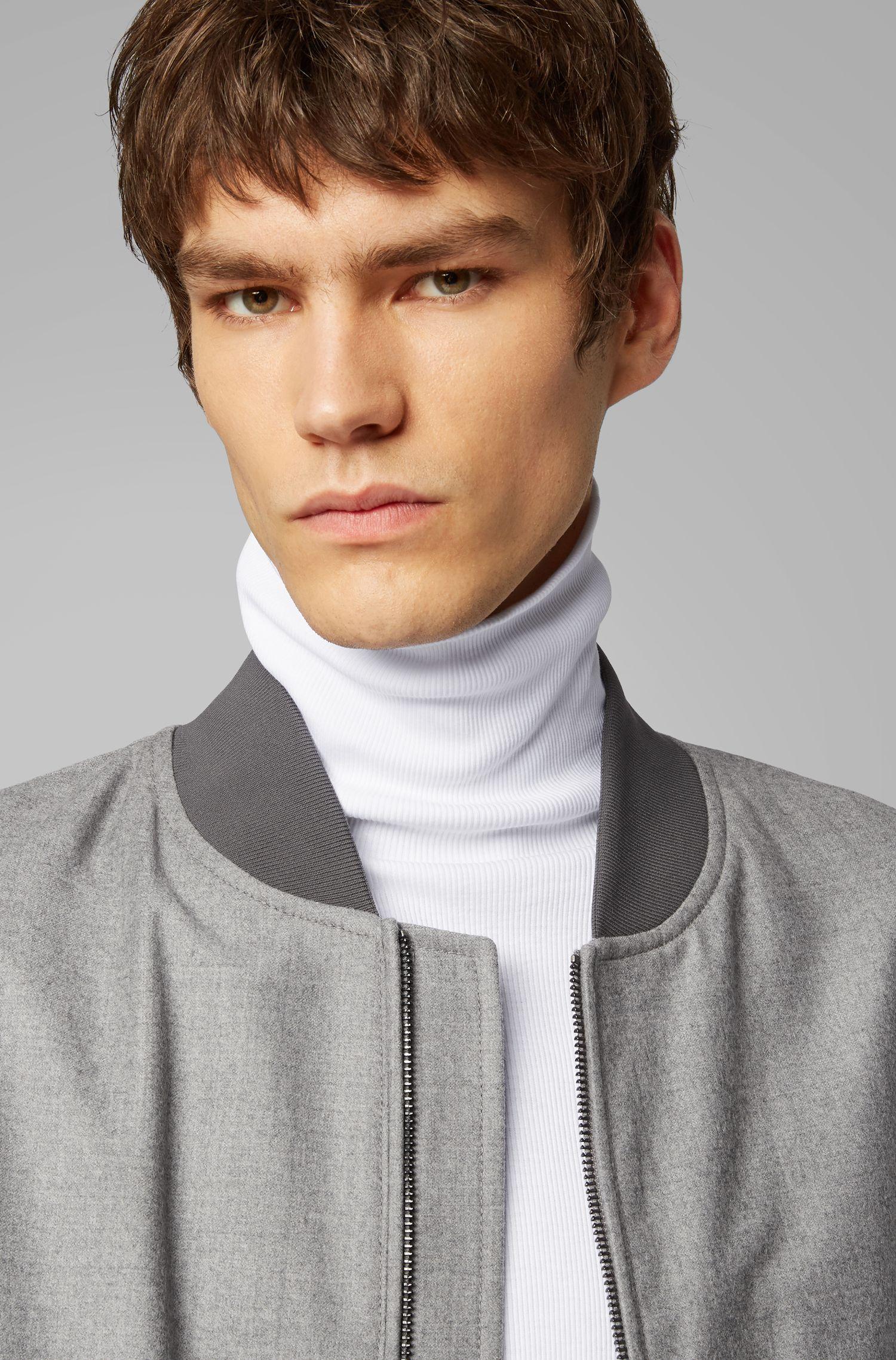 BOSS Grey Wool Bomber Jacket in Gray for Men - Save 61% - Lyst