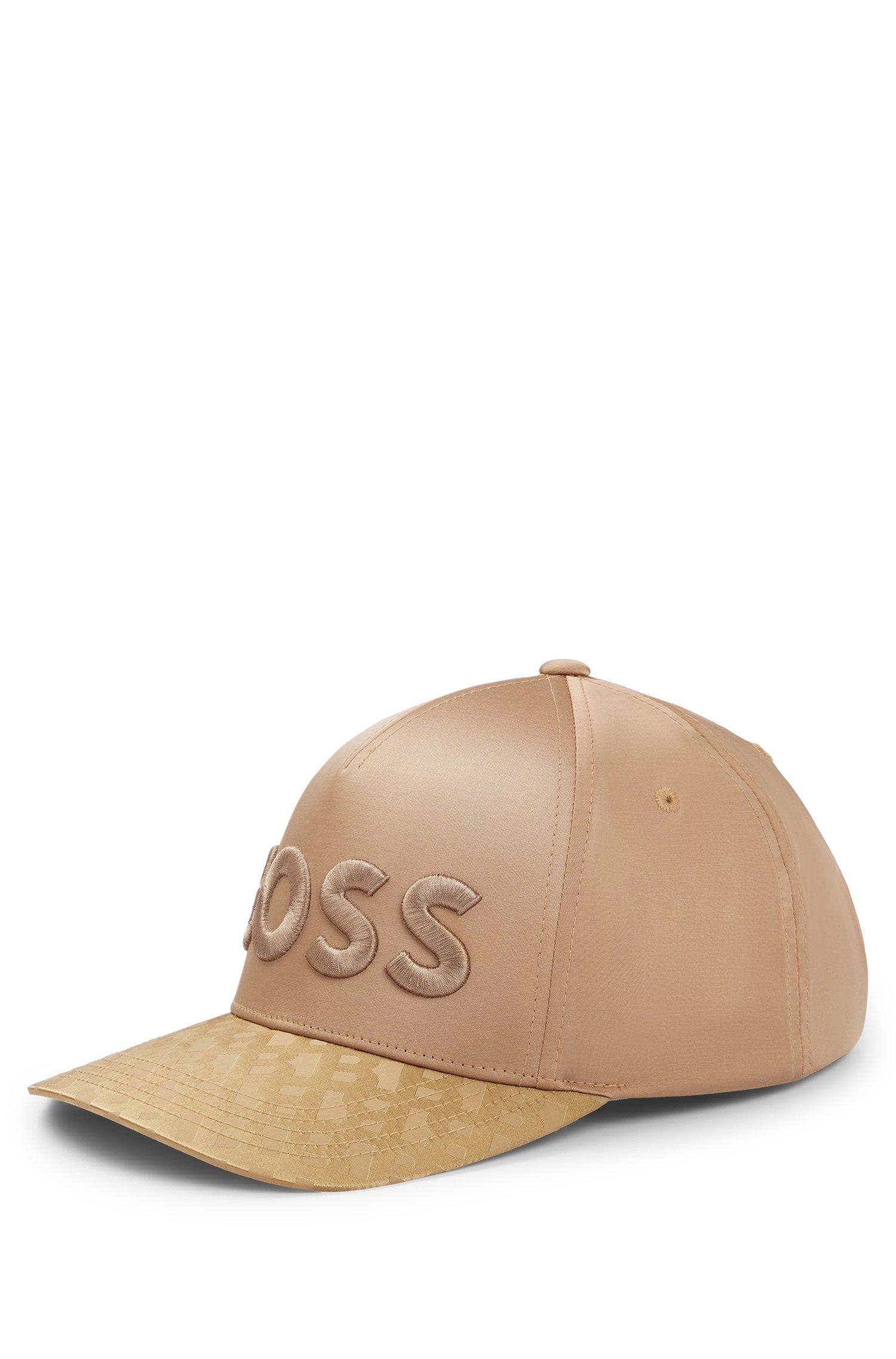 BOSS Logo-embroidered Cap In Satin With Monogram Jacquard in Natural ...