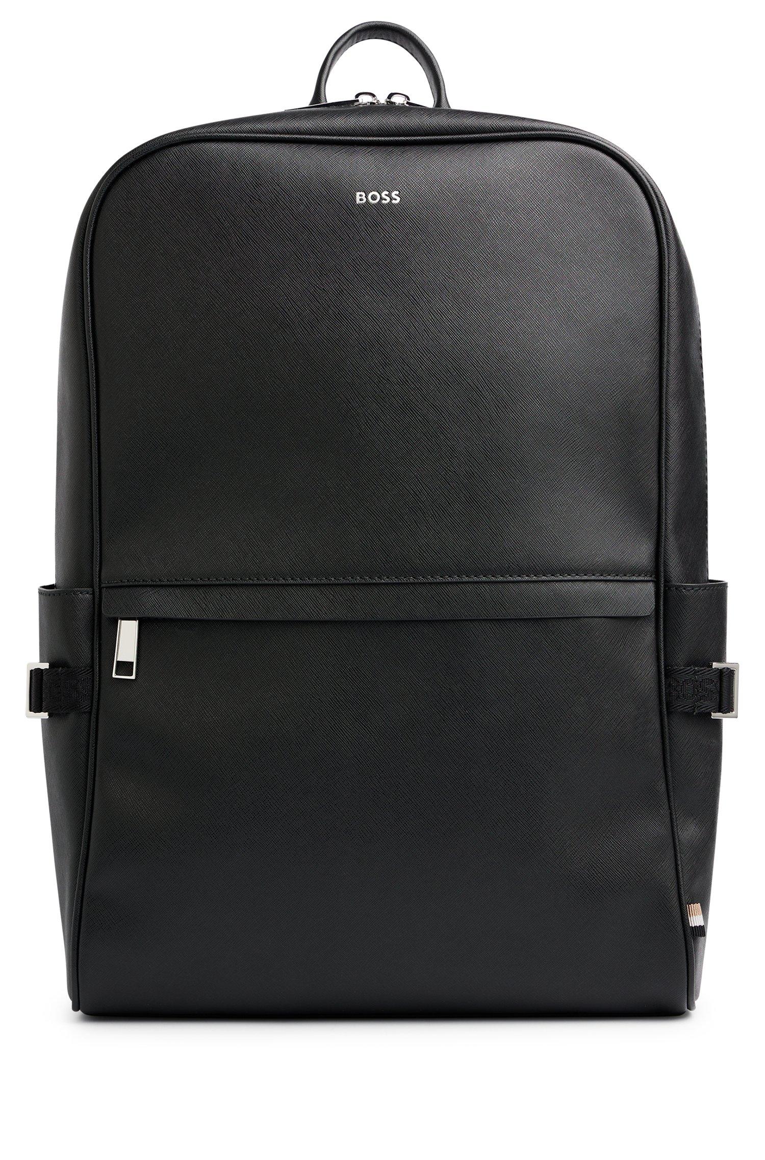 BOSS by HUGO BOSS Structured-leather Backpack With Silver-tone Logo in ...