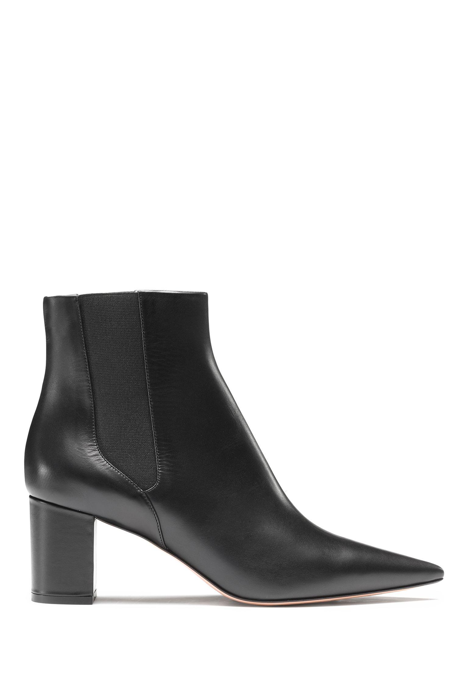 BOSS by Hugo Boss Pointed Toe Ankle Boots In Italian Calf Leather in ...