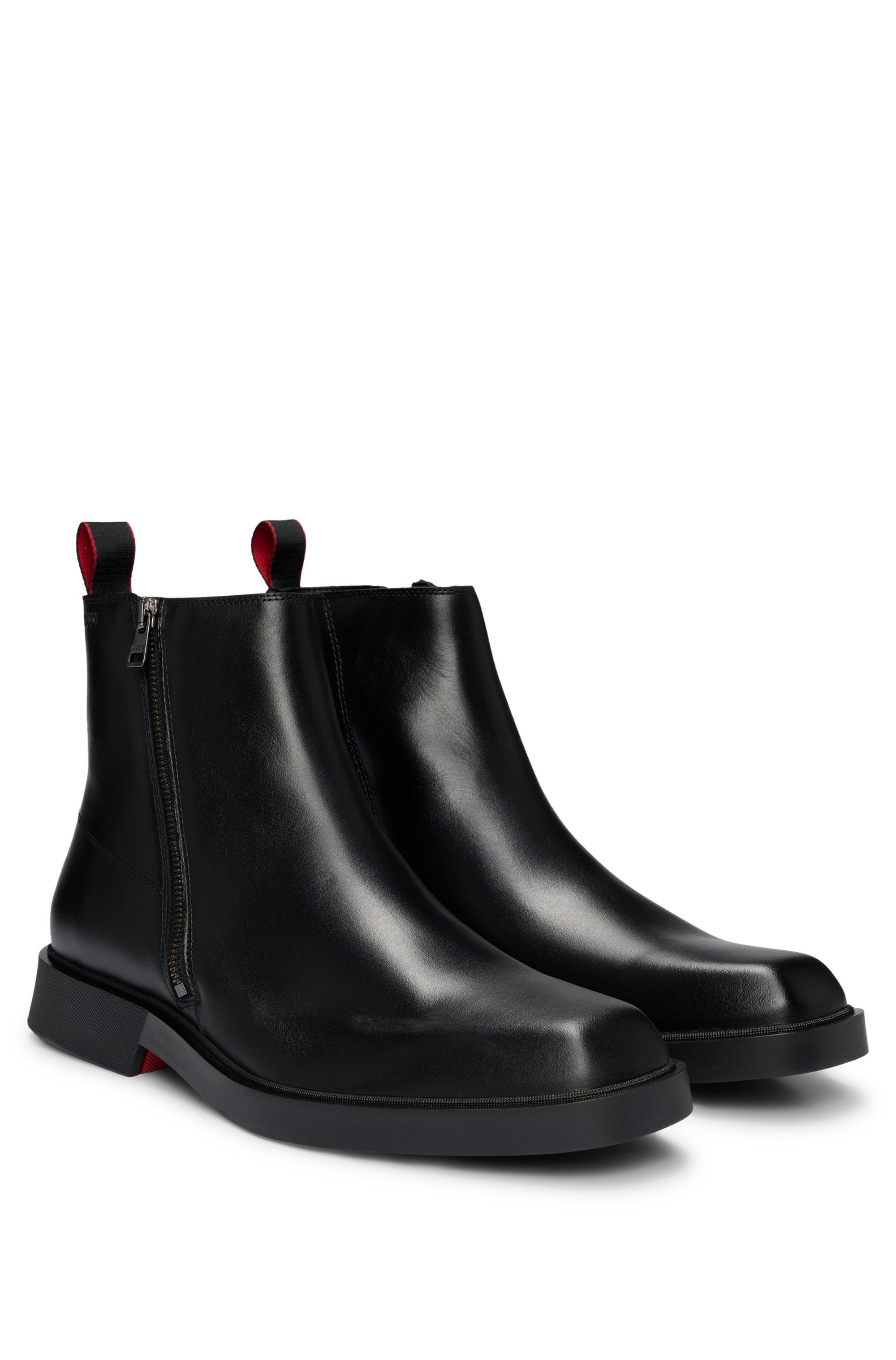 HUGO Zipped Half Boots in Black for Men | Lyst