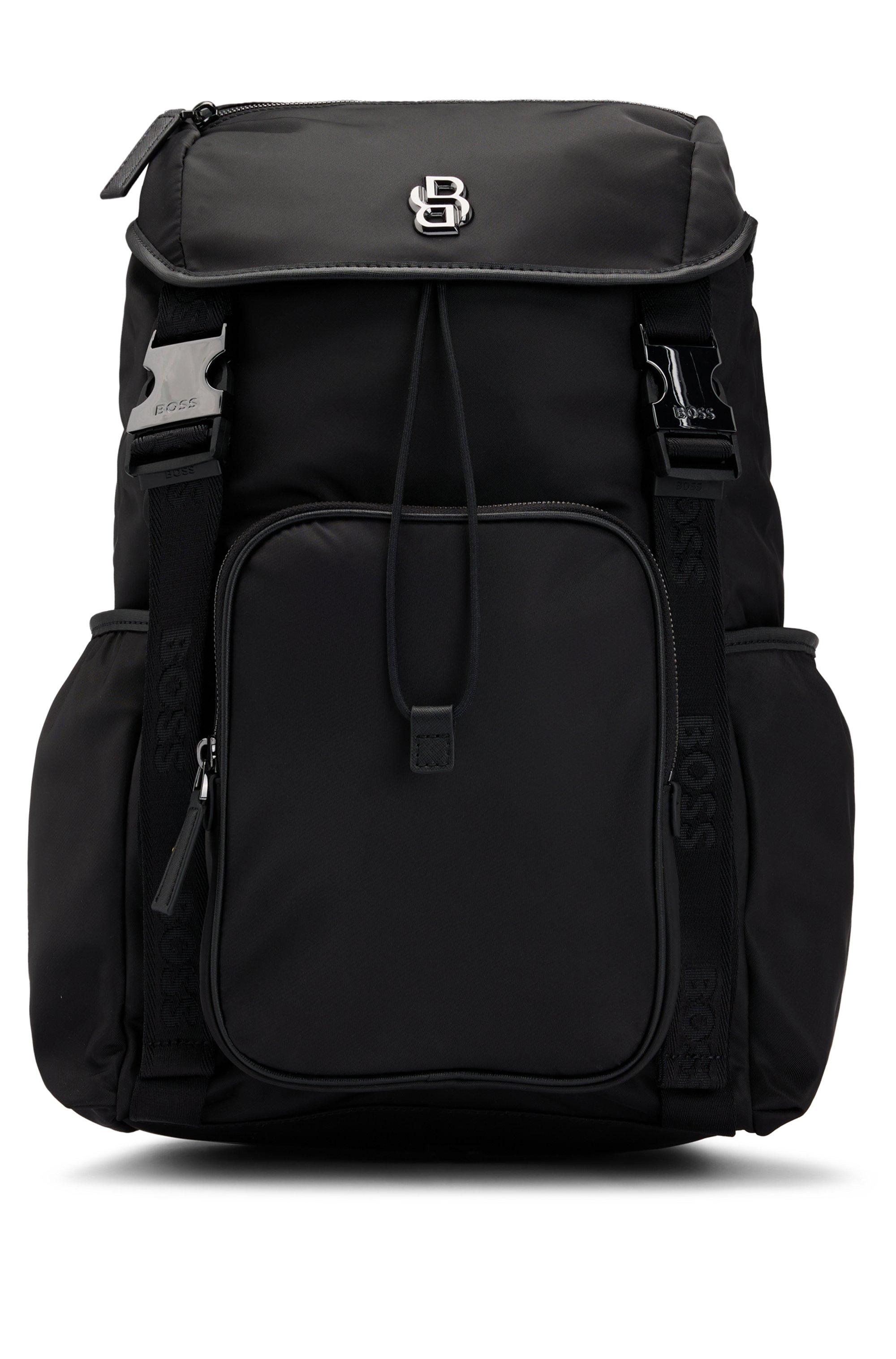 BOSS Matte-Twill Backpack With Double Monogram And Full Lining in Black ...