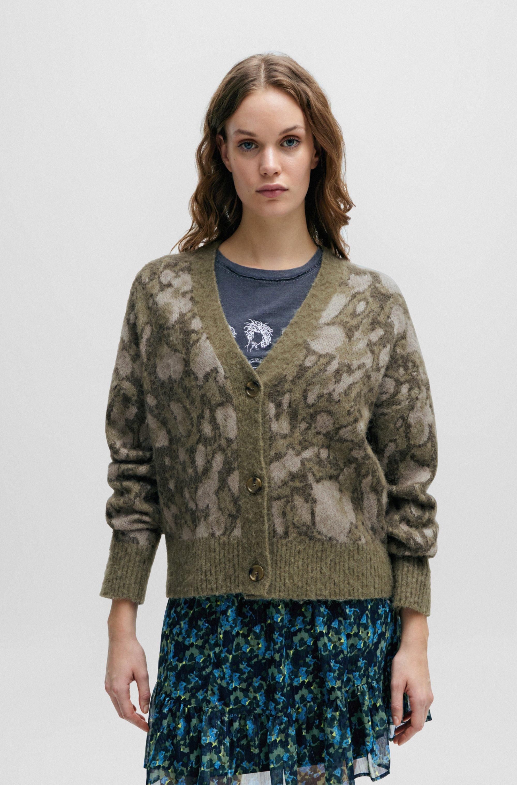 BOSS by HUGO BOSS Oversize-fit Cardigan With Signature Pattern in Green ...