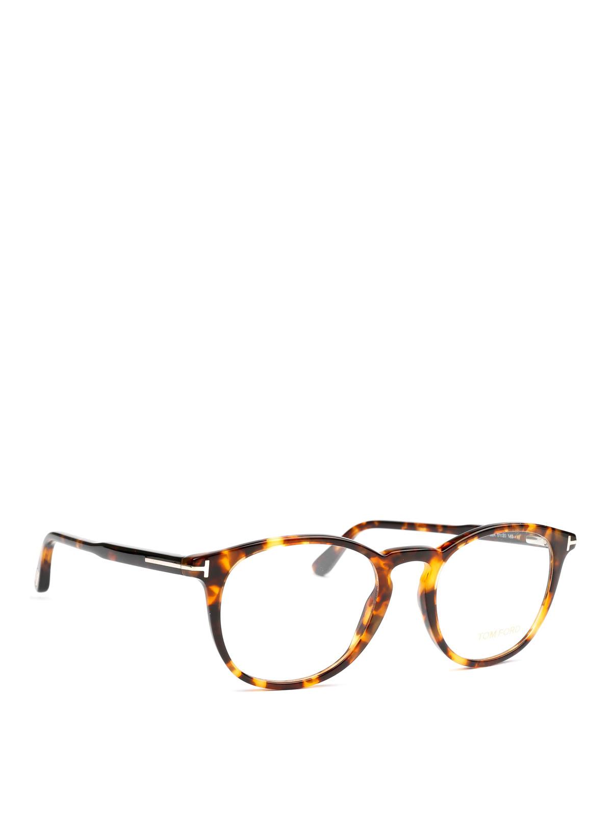 Tom Ford Light Tortoise Round Eyeglasses In Light Brown Brown For Men Lyst