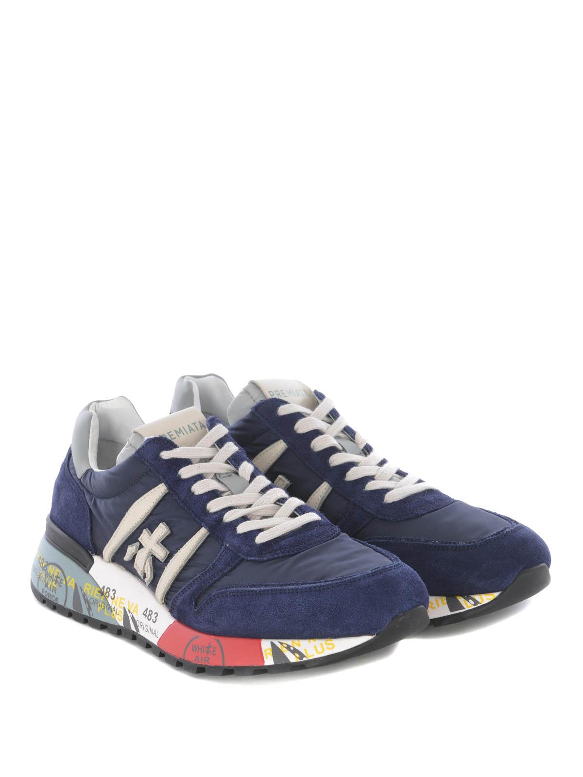 Premiata Leather Lander Sneakers in Blue for Men - Lyst