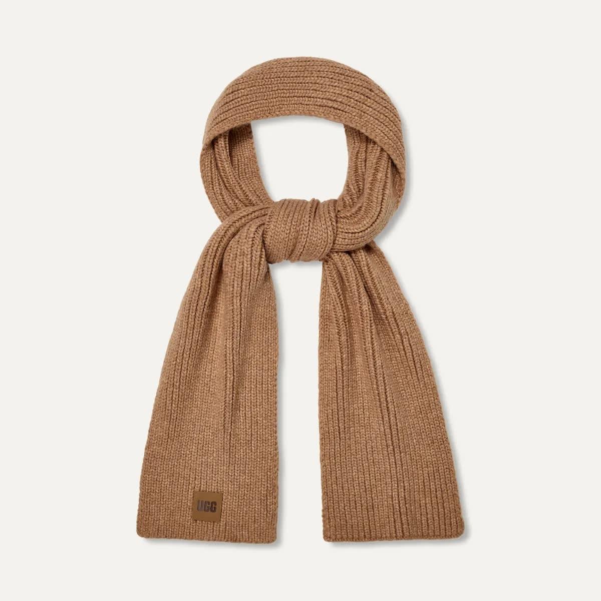 UGG U Chunky Rib Scarf in Brown | Lyst