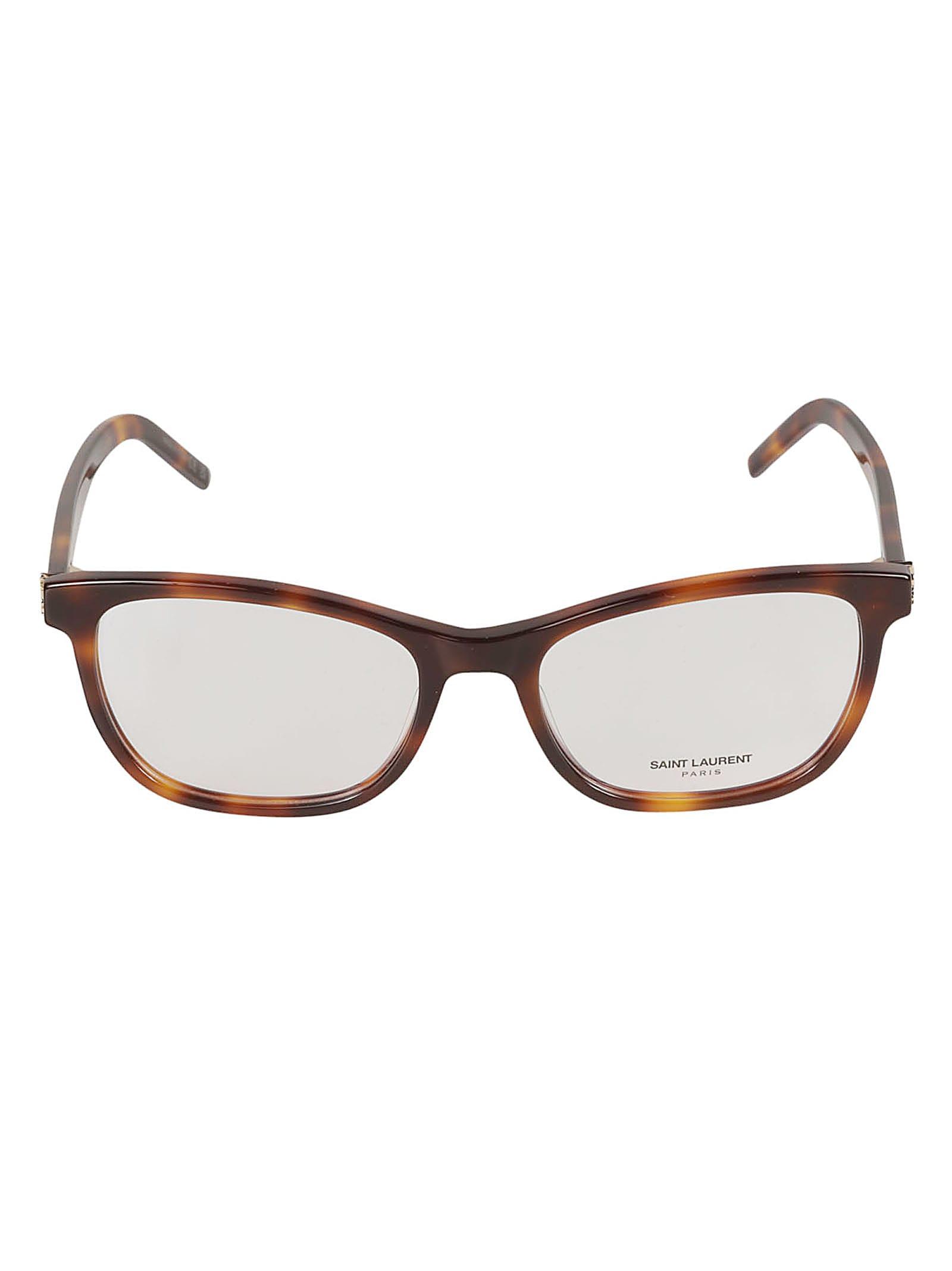 Saint Laurent Ysl Hinge Oval Frame Glasses in Brown | Lyst