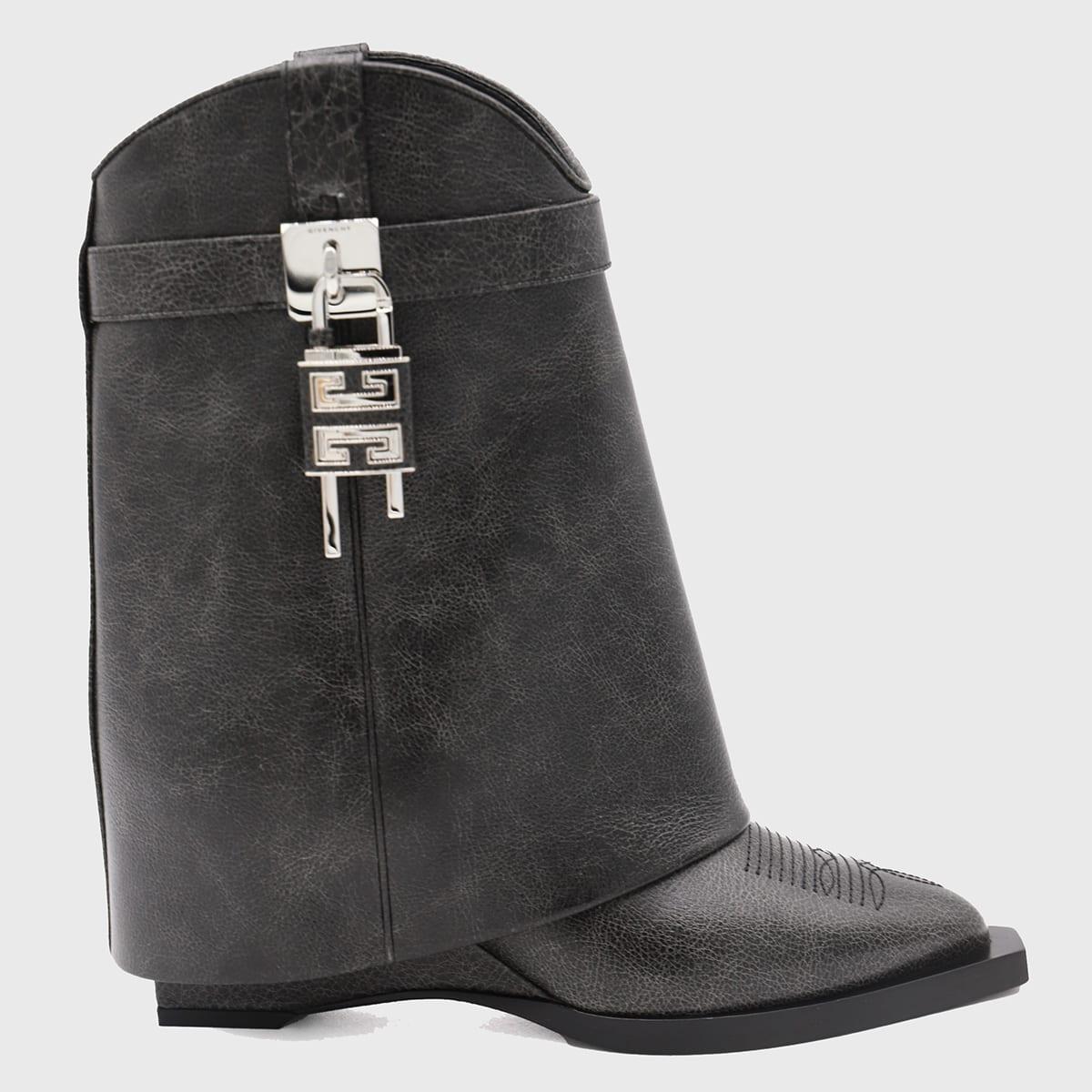 Givenchy Leather Shark Lock Cowboy Boots in Black | Lyst