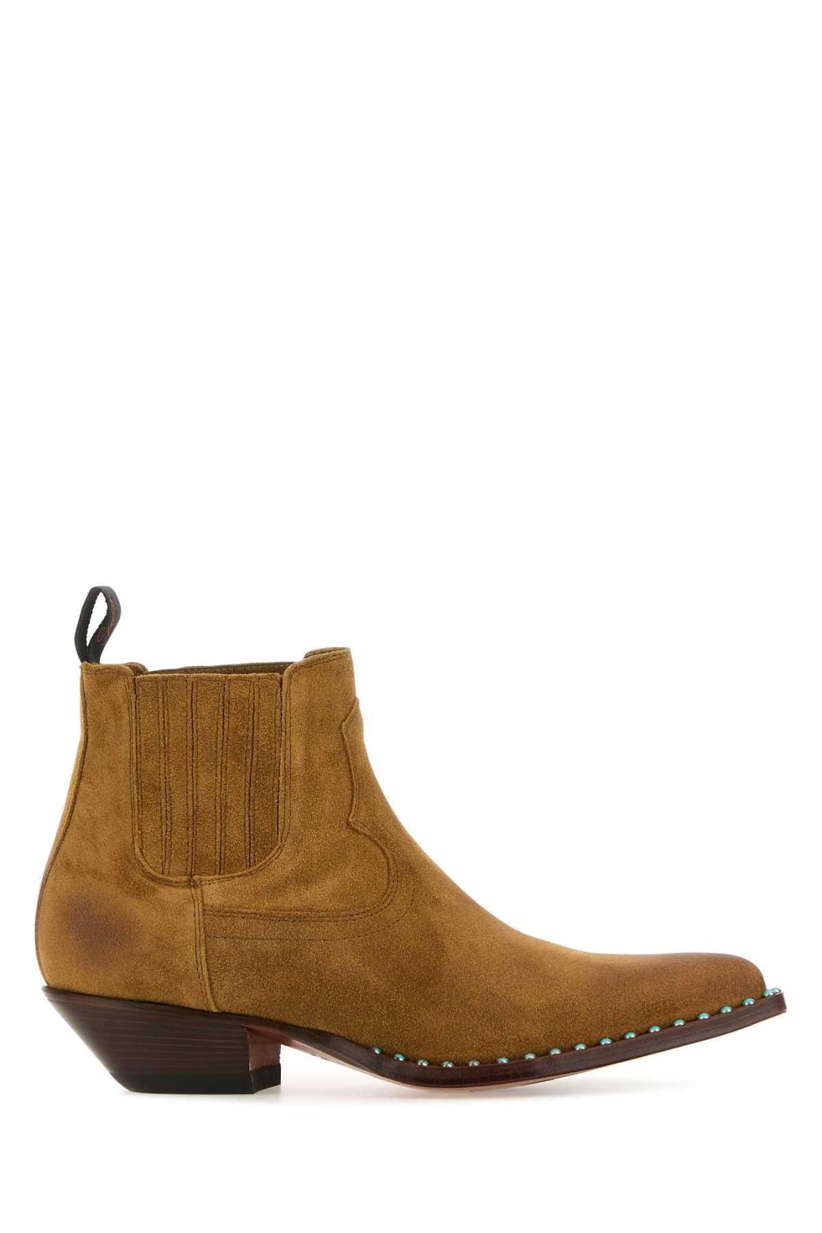 Sonora Boots Camel Suede Hidalgo Mini Ankle Boots in Brown | Lyst