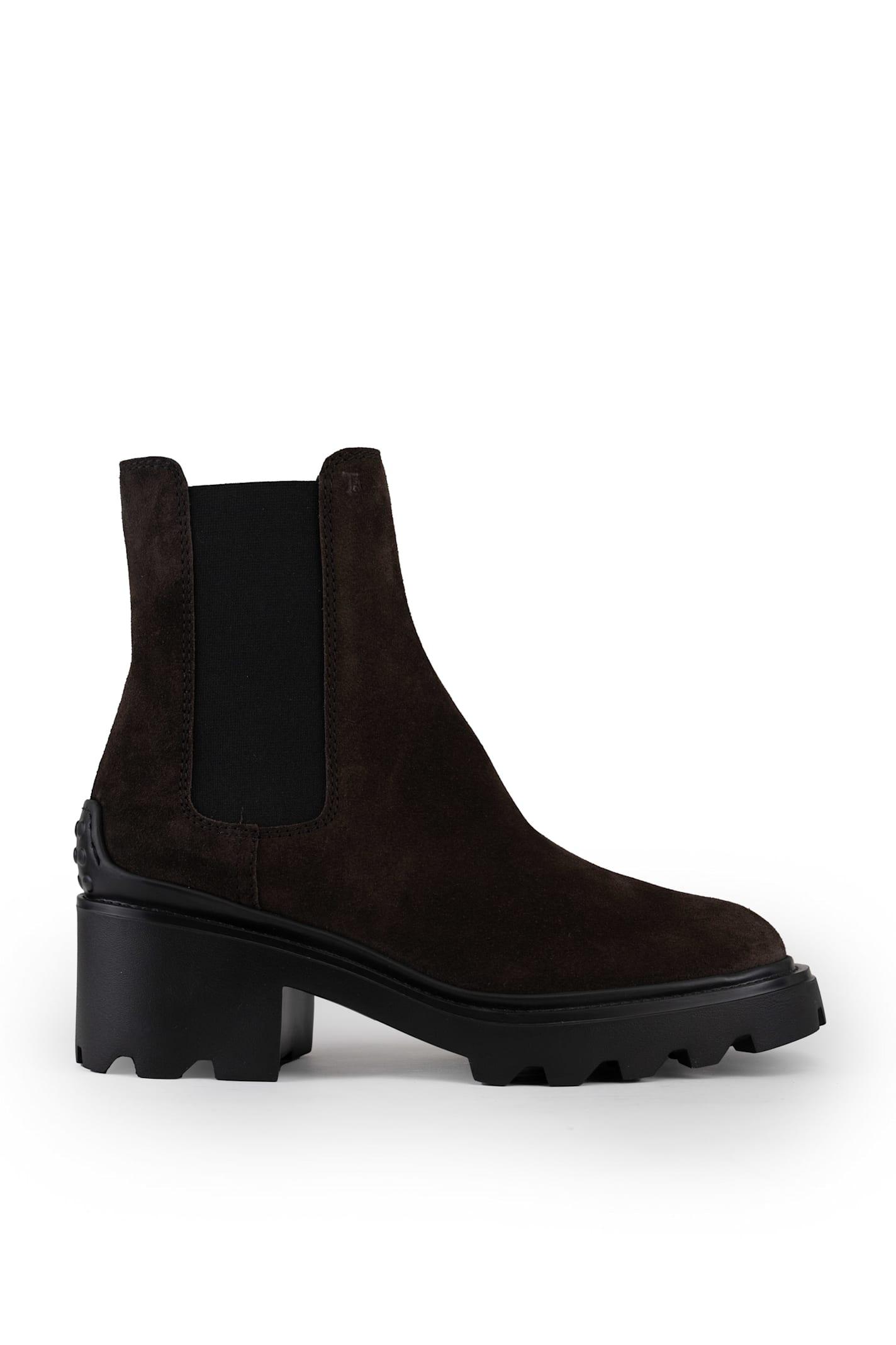 Tod's Chelsey Boot Suede Ankle Boot in Black | Lyst