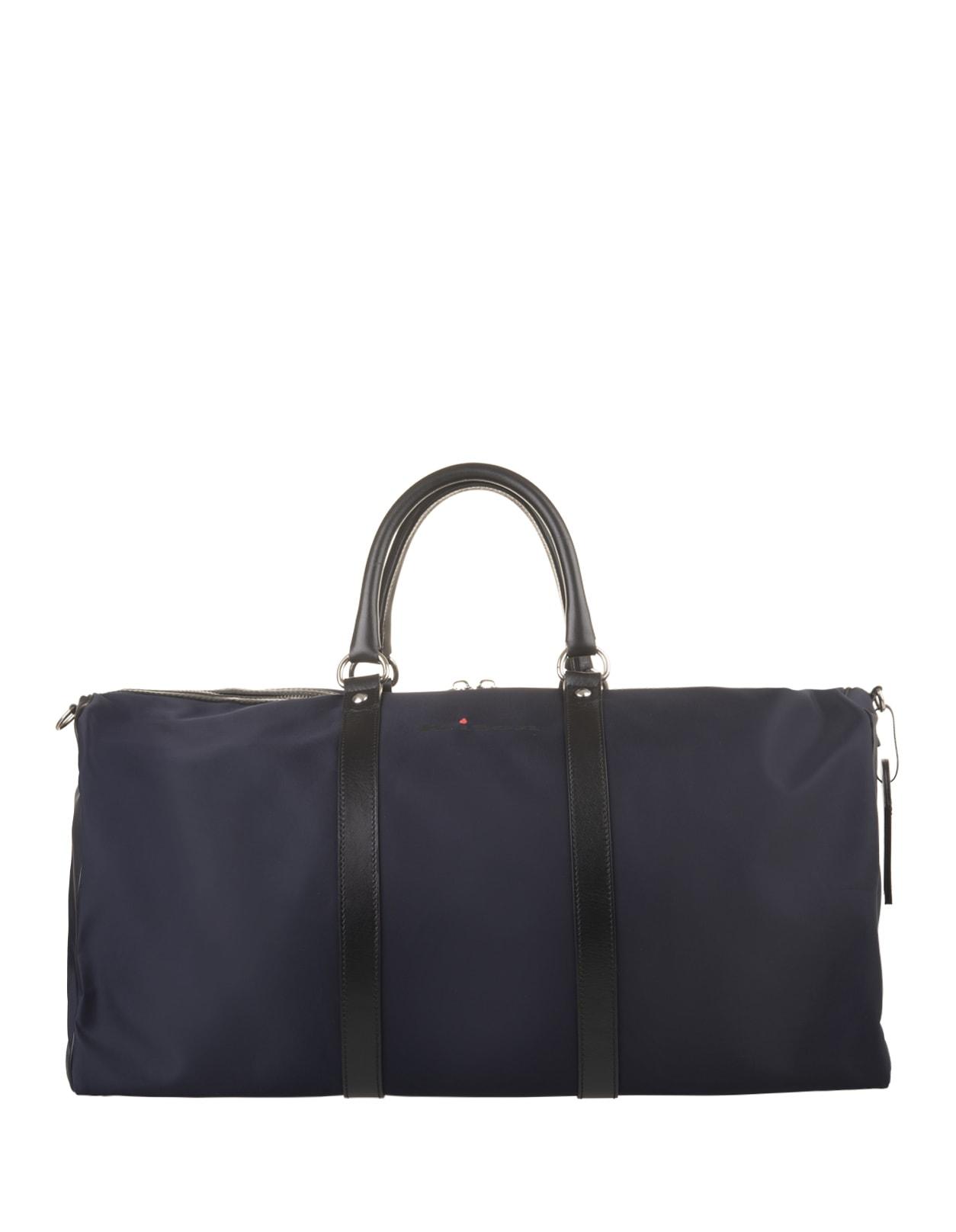 Kiton Nylon And Leather Duffle Bag With Logo in Blue for Men | Lyst