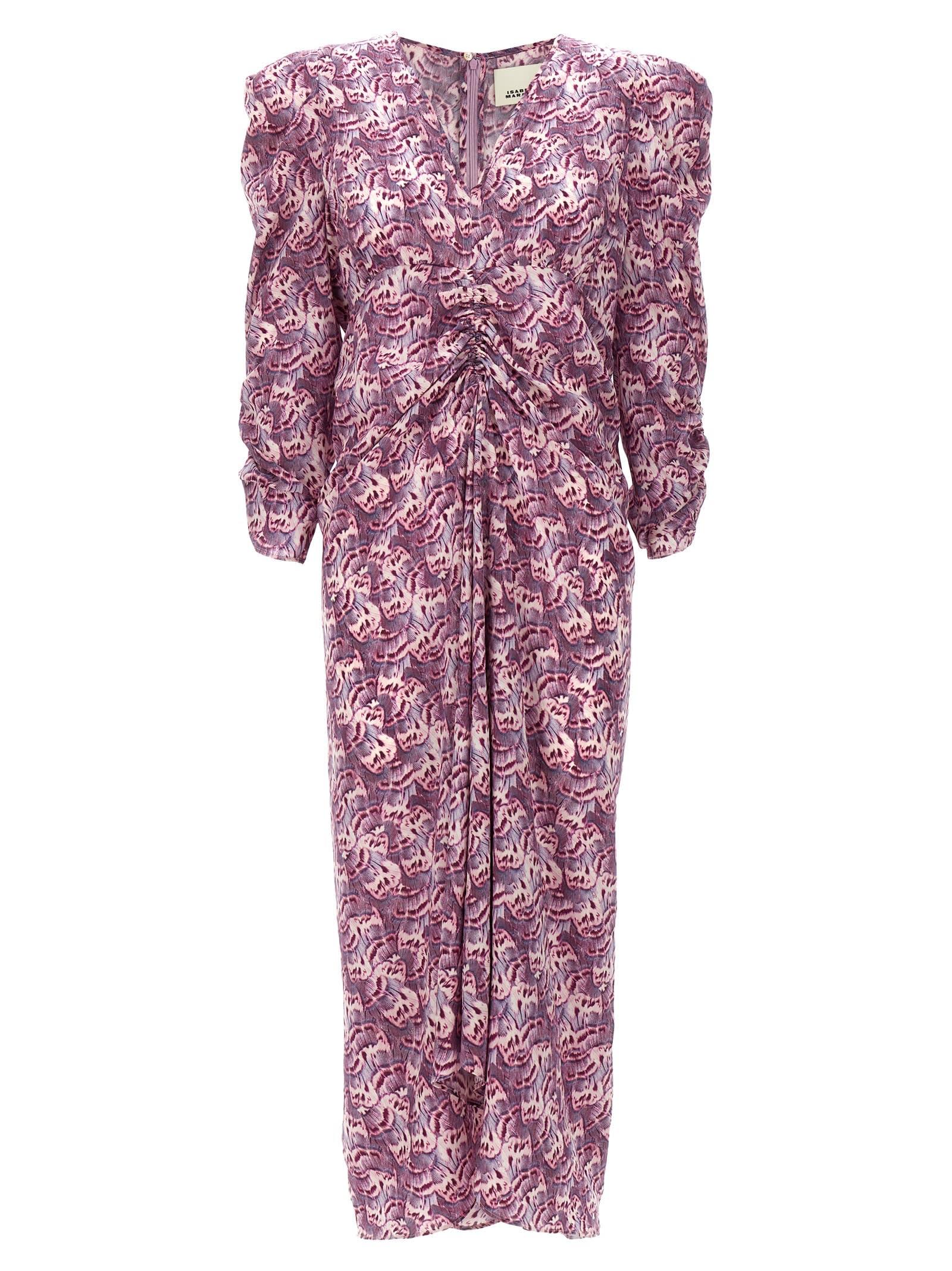 Isabel Marant Albini Silk Midi Dress in Purple | Lyst