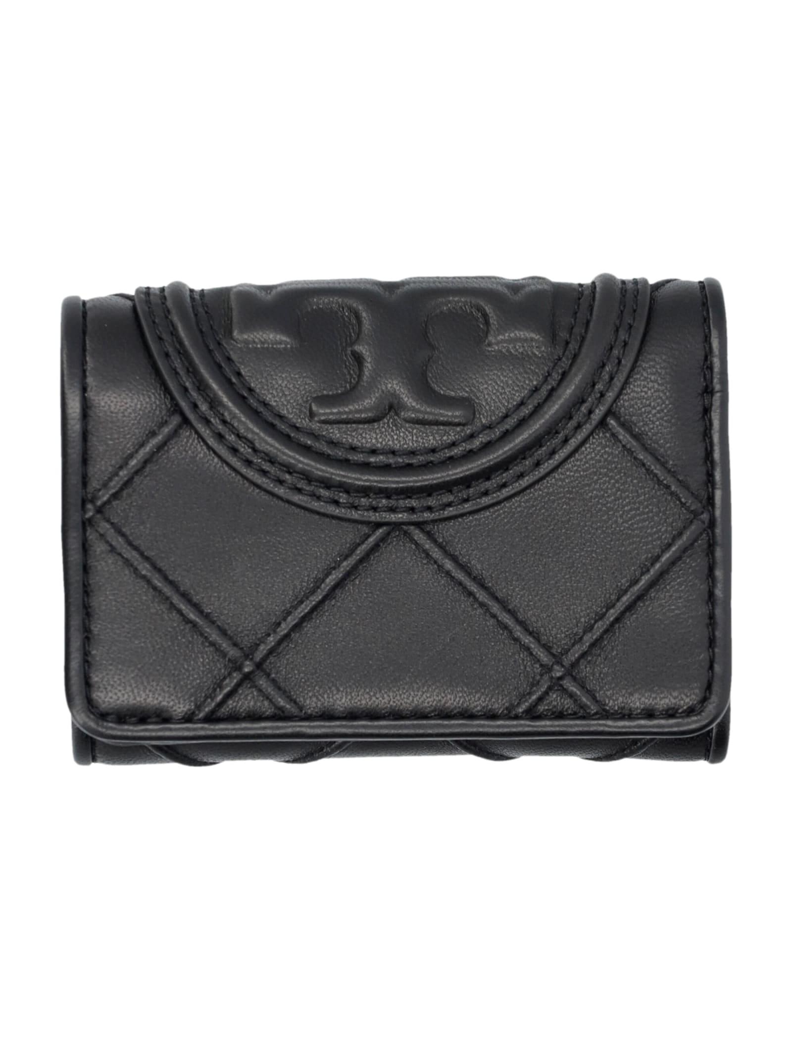 Tory Burch Fleming Small Wallet in Black | Lyst