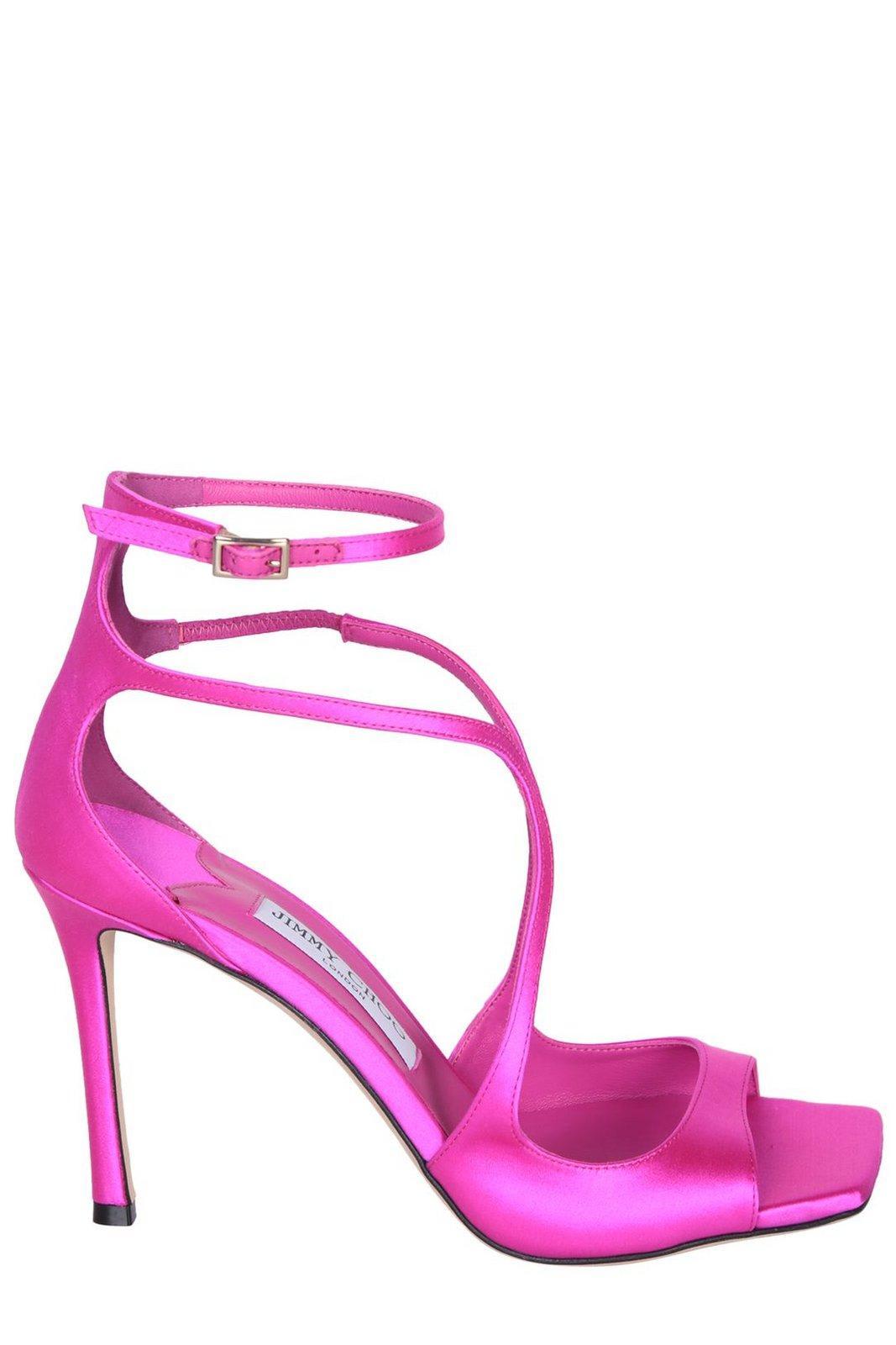 Jimmy Choo Azia 95 Ankle-strapped Sandals in Pink | Lyst