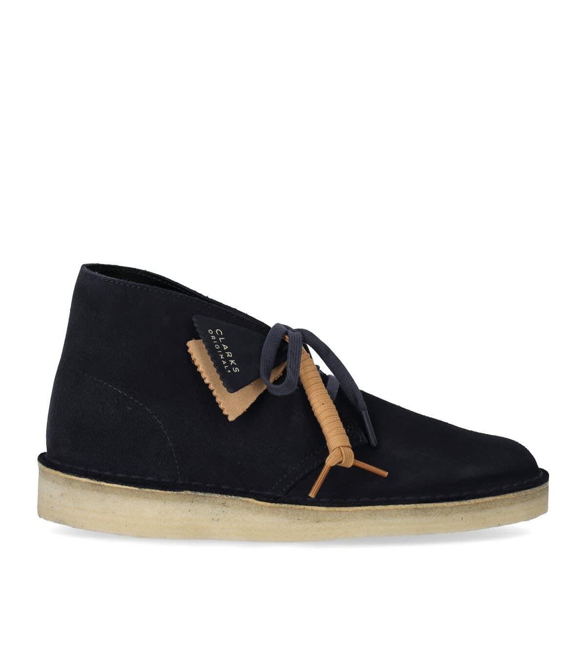 Clarks Desert Coal Navy Suède Ankle Boot in Blue for Men | Lyst