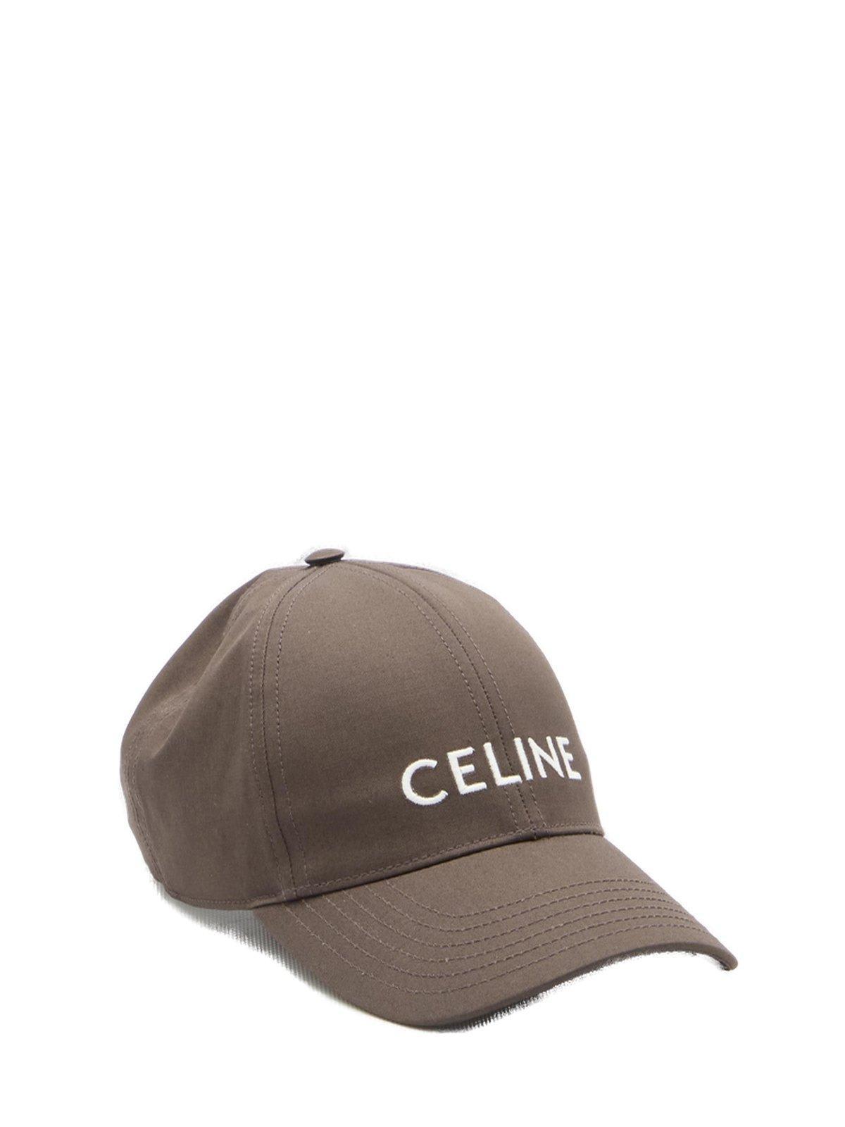Celine Logo Embroidered Baseball Cap in Brown for Men | Lyst