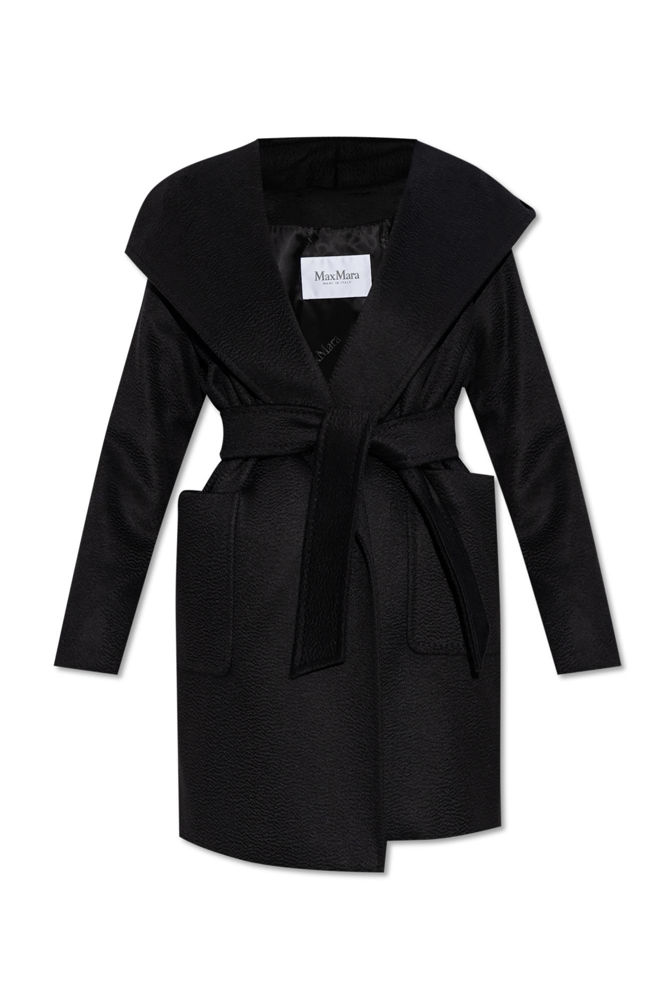 Max Mara Wool Coat Rialto in Black | Lyst