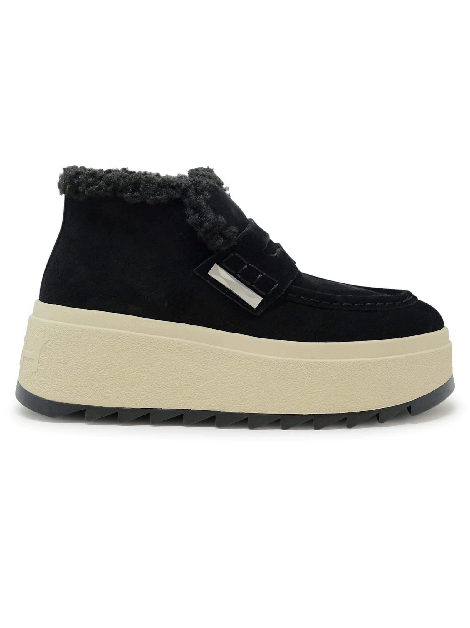 Ash Suede Fur Boots in Black | Lyst