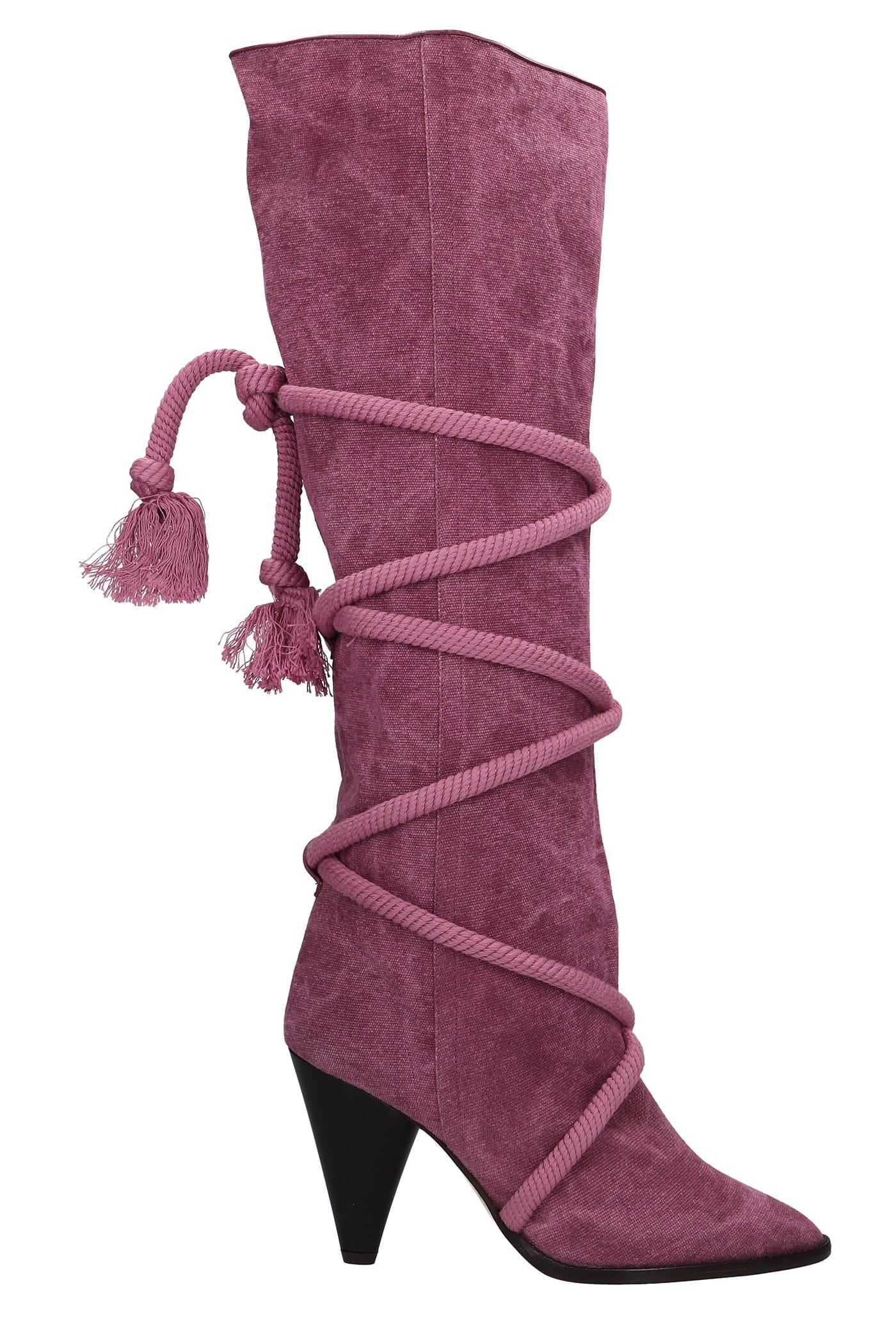 High Heel Boots Purple