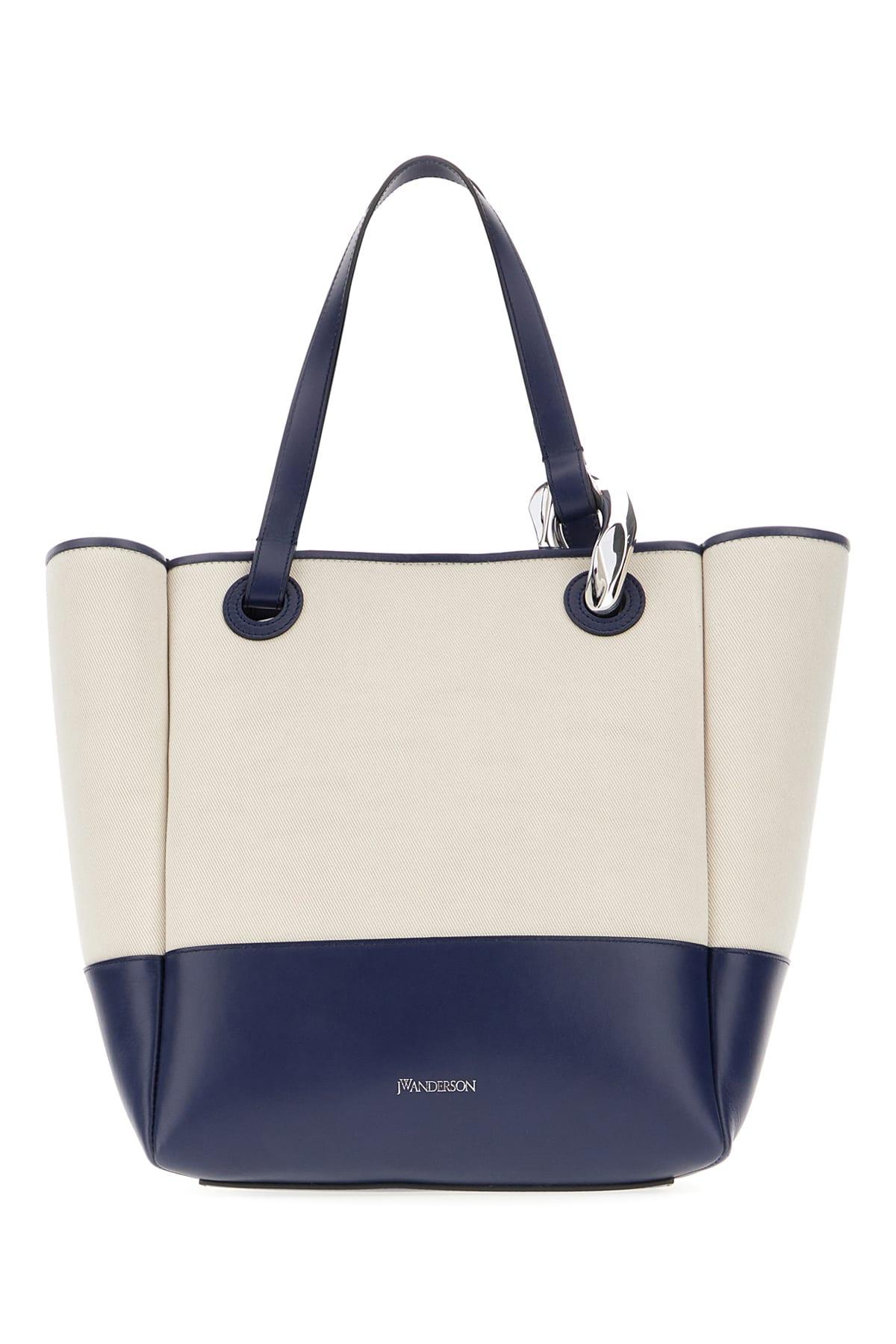JW Anderson Two-Tone Canvas And Leather Corner Shopping Bag in Blue | Lyst