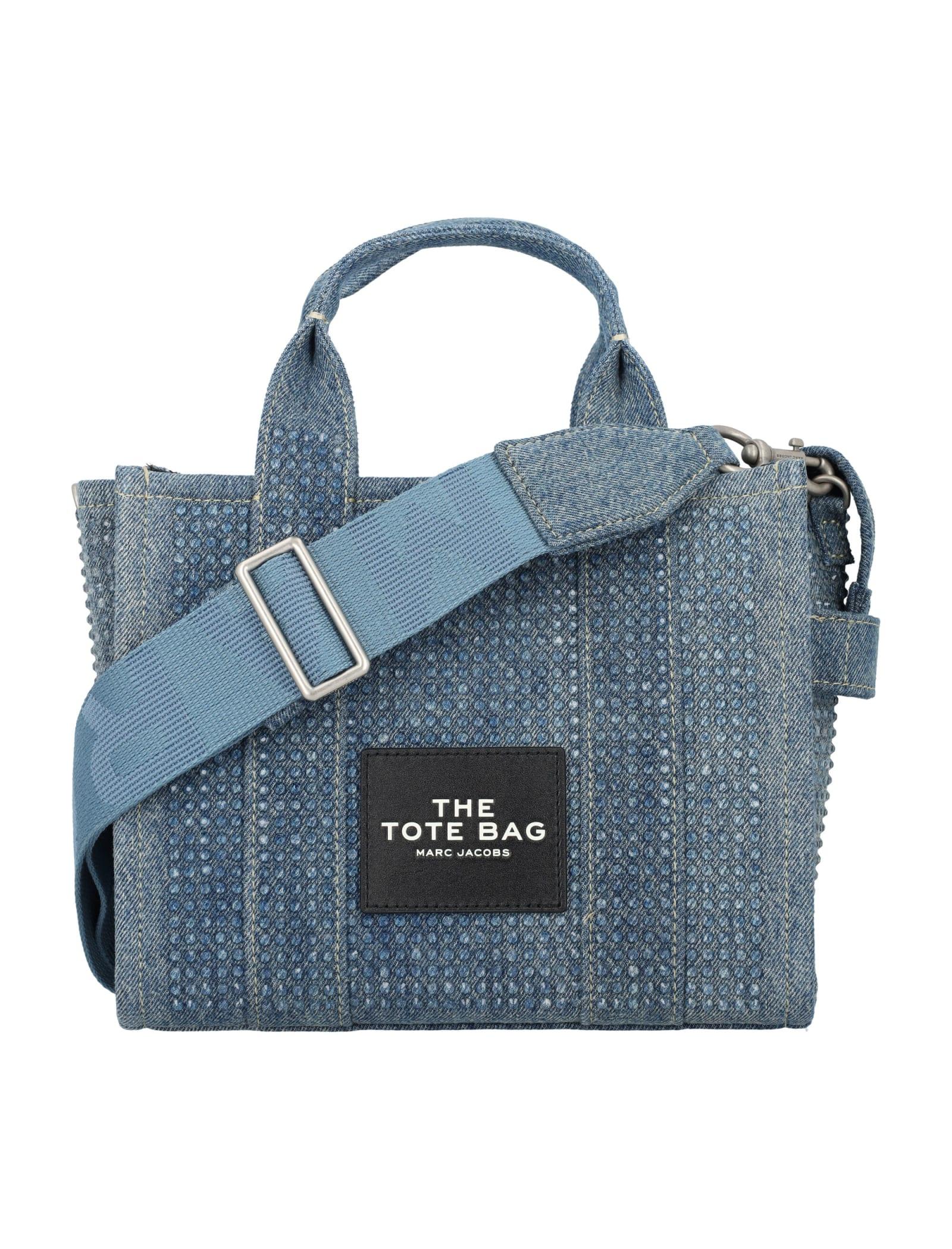 Marc Jacobs The Small Denim Crystal Tote Bag in Blue | Lyst
