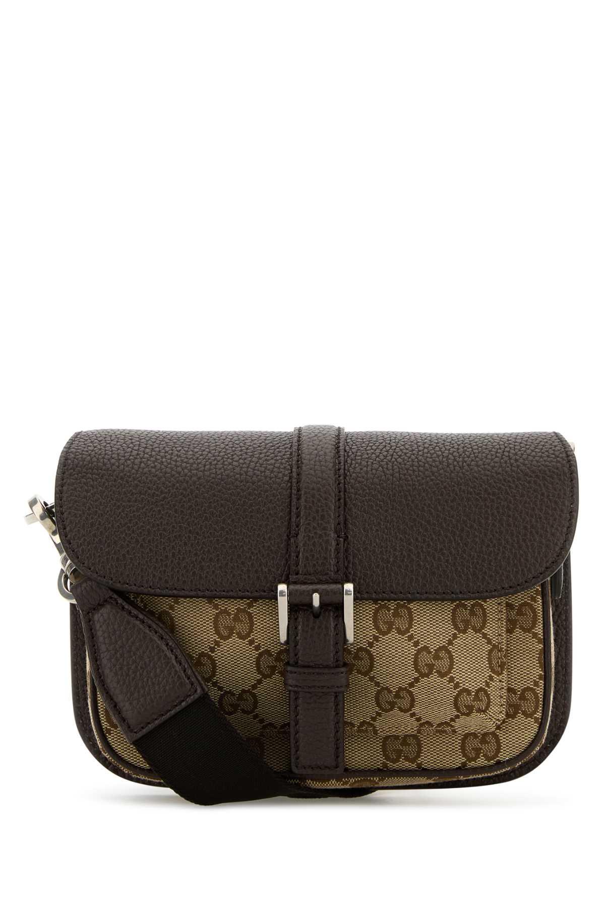 Gucci Leather Mini Gg Crossbody Bag in Brown for Men | Lyst