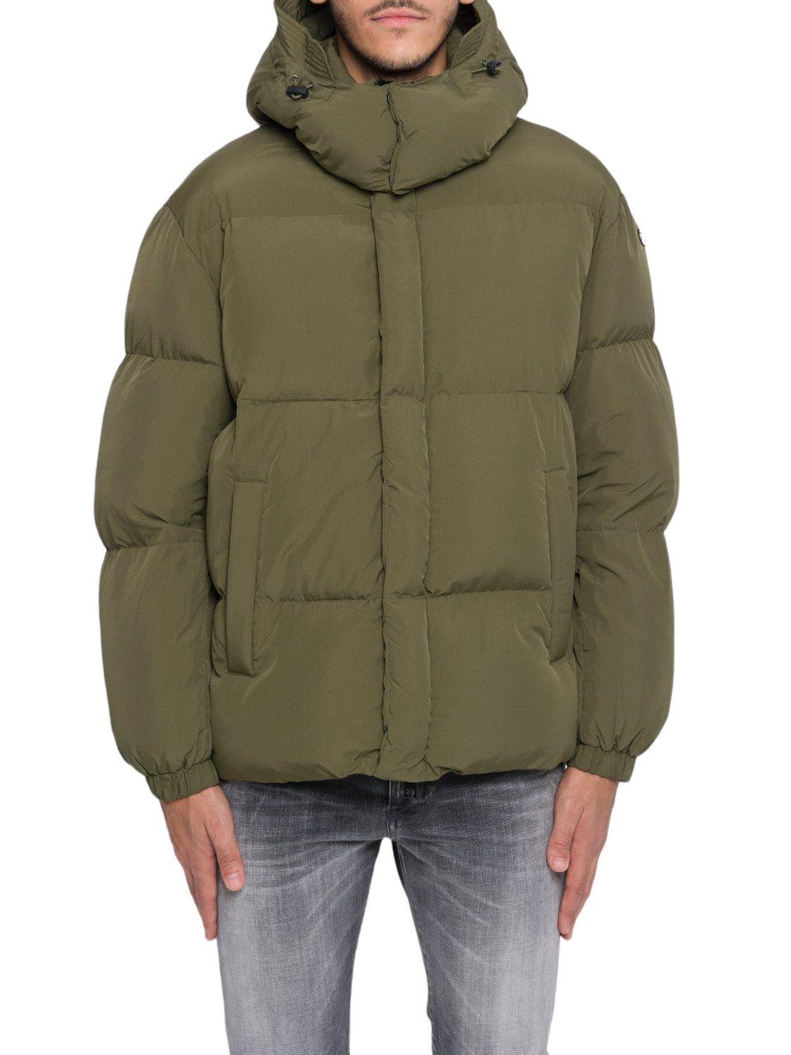 DIESEL Puffer Jacket With Detachable Hood in Green for Men | Lyst